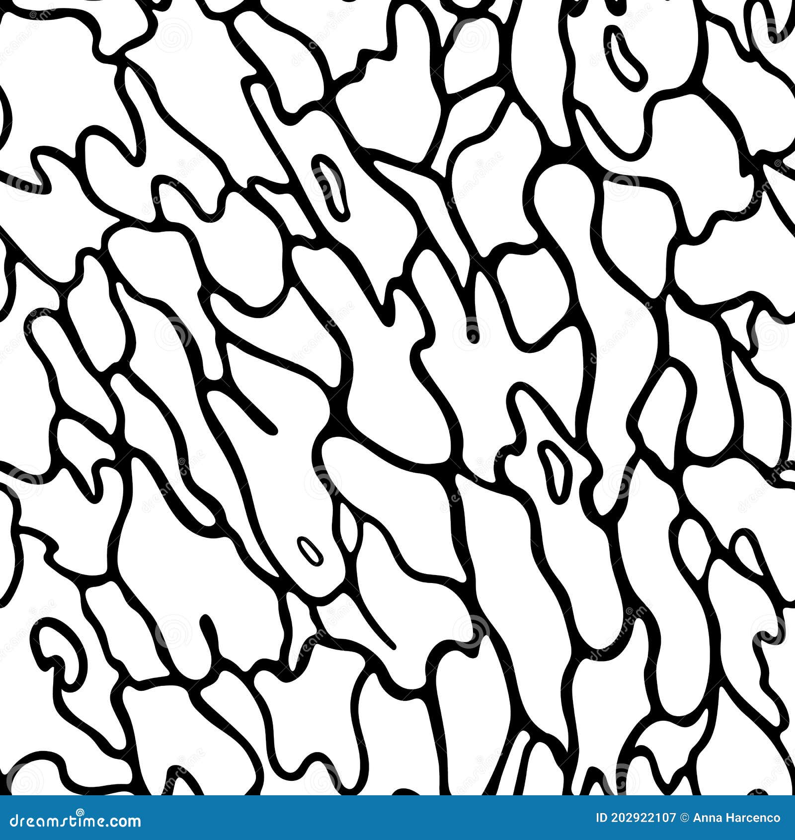 Seamless Abstract Blobs Geo Fashion Pattern Vector Abstract Monochrome Stock Vector