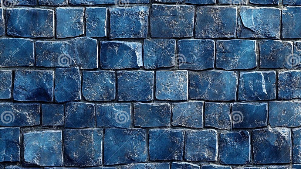 Seamless Abstract Blue Brick Texture with Intricate Details and Deep ...