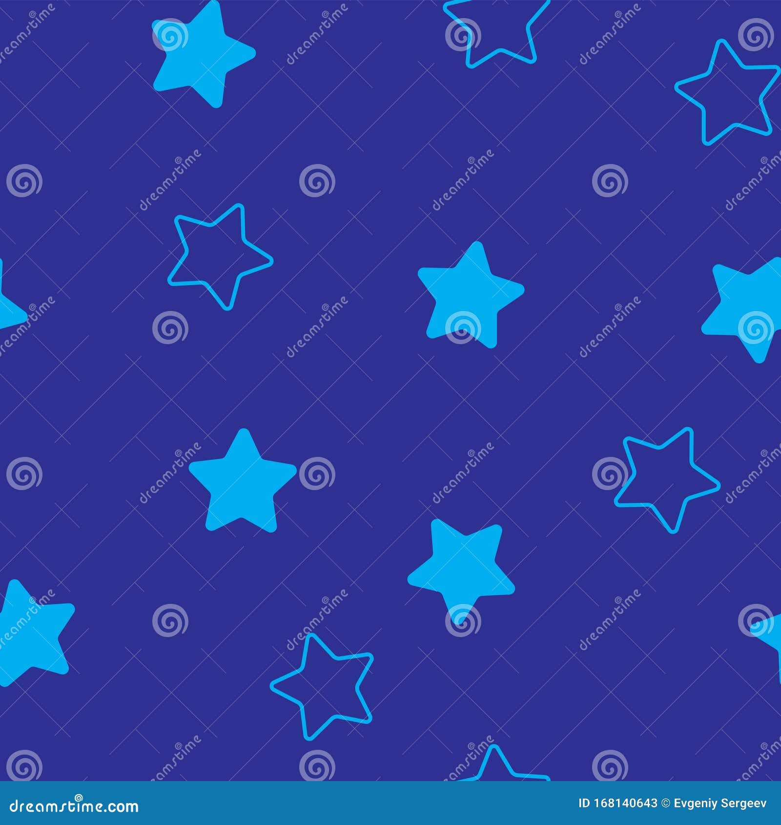 Seamless Abstract Blue Star Background. Vector Image Stock Vector ...