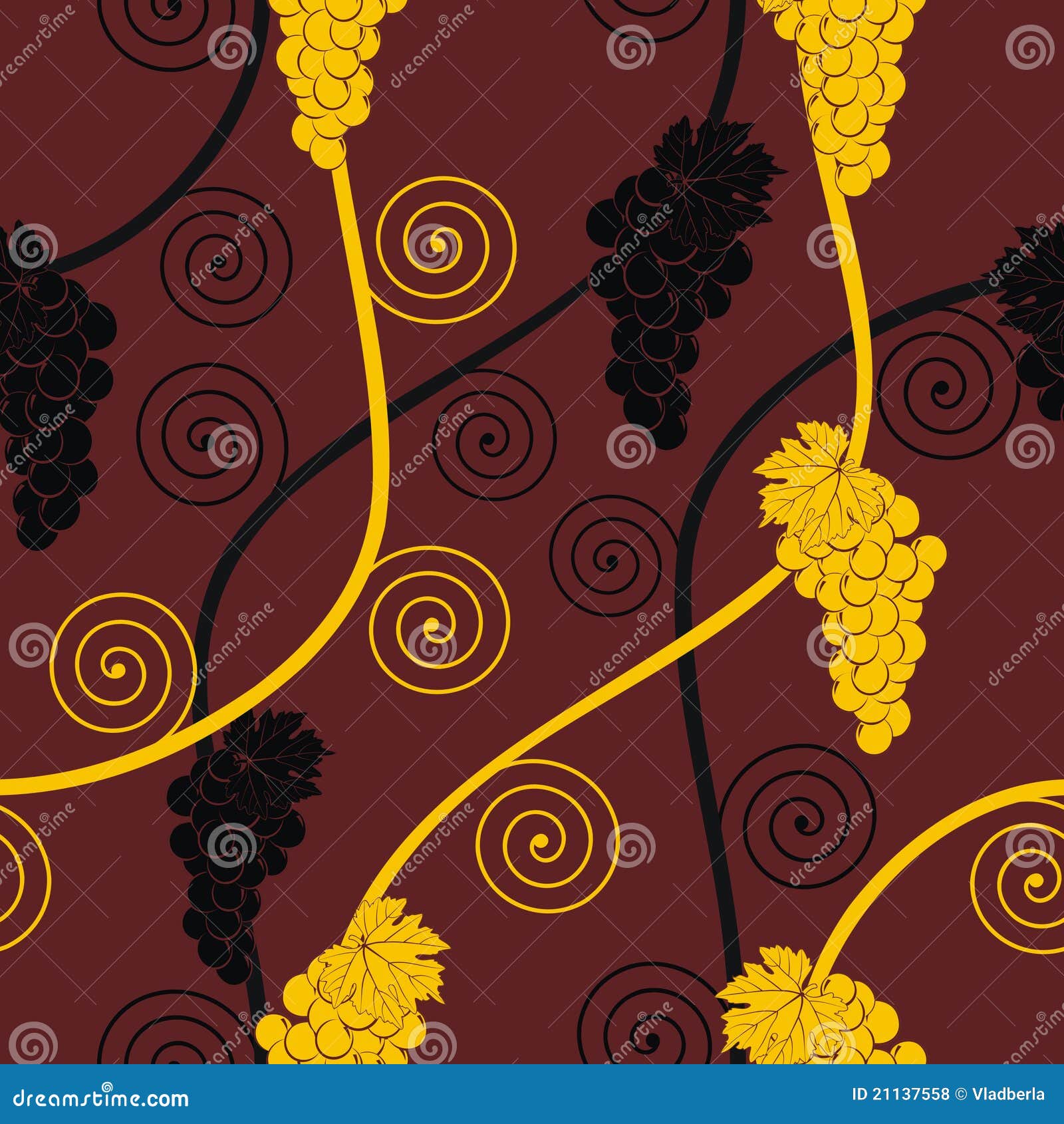 Seamless Abstract Brown Grape Pattern Stock Vector - Illustration of ...
