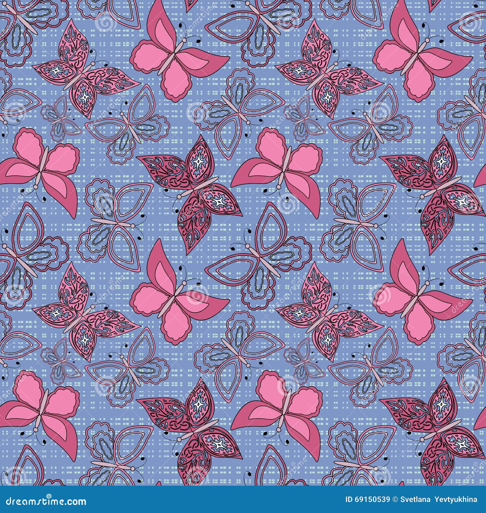 Seamless Abstract with Butterflies Pattern Background Stock ...