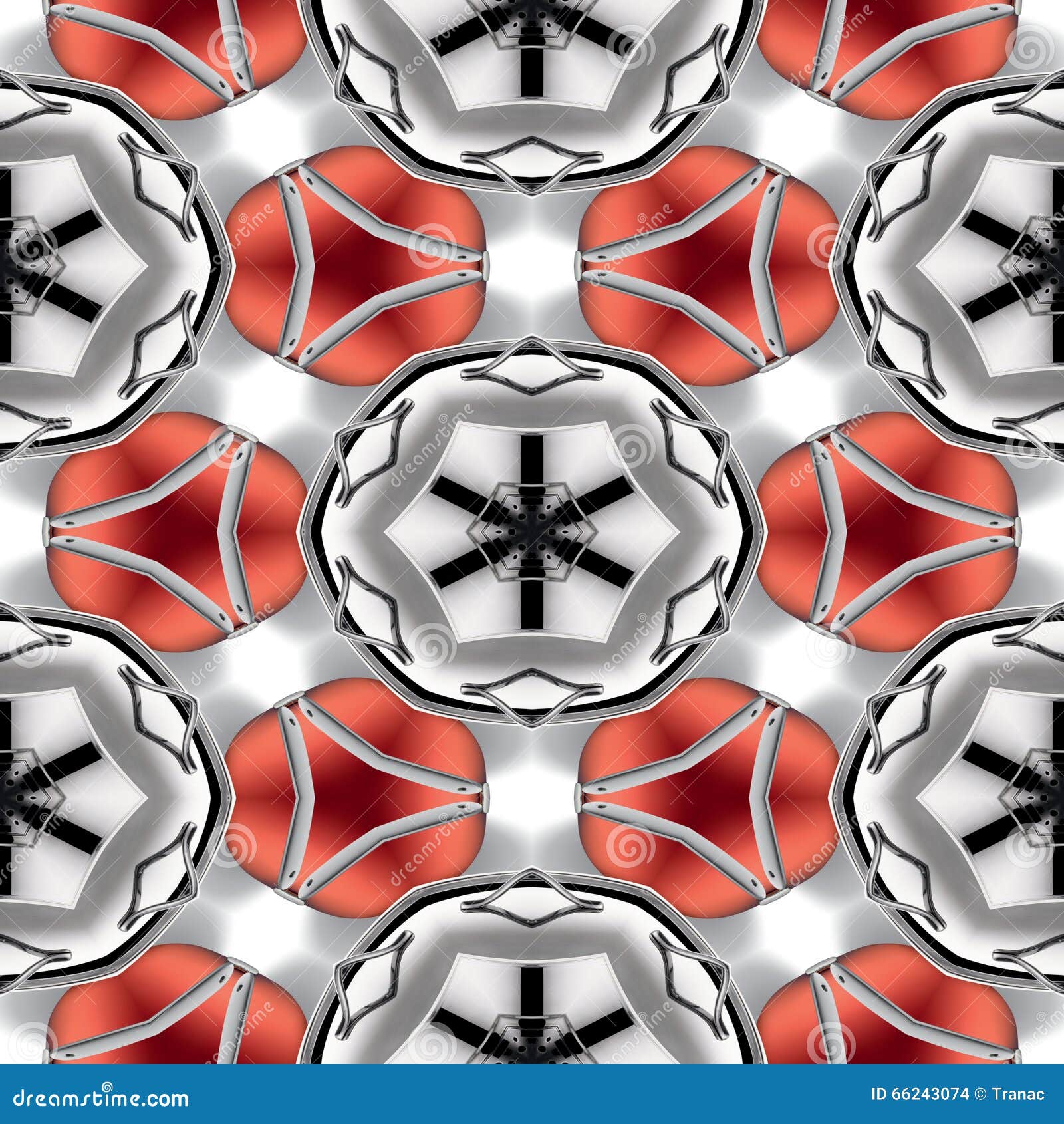 Seamless Abstract Chrome Metallic Red Circular Geometric Texture or ...