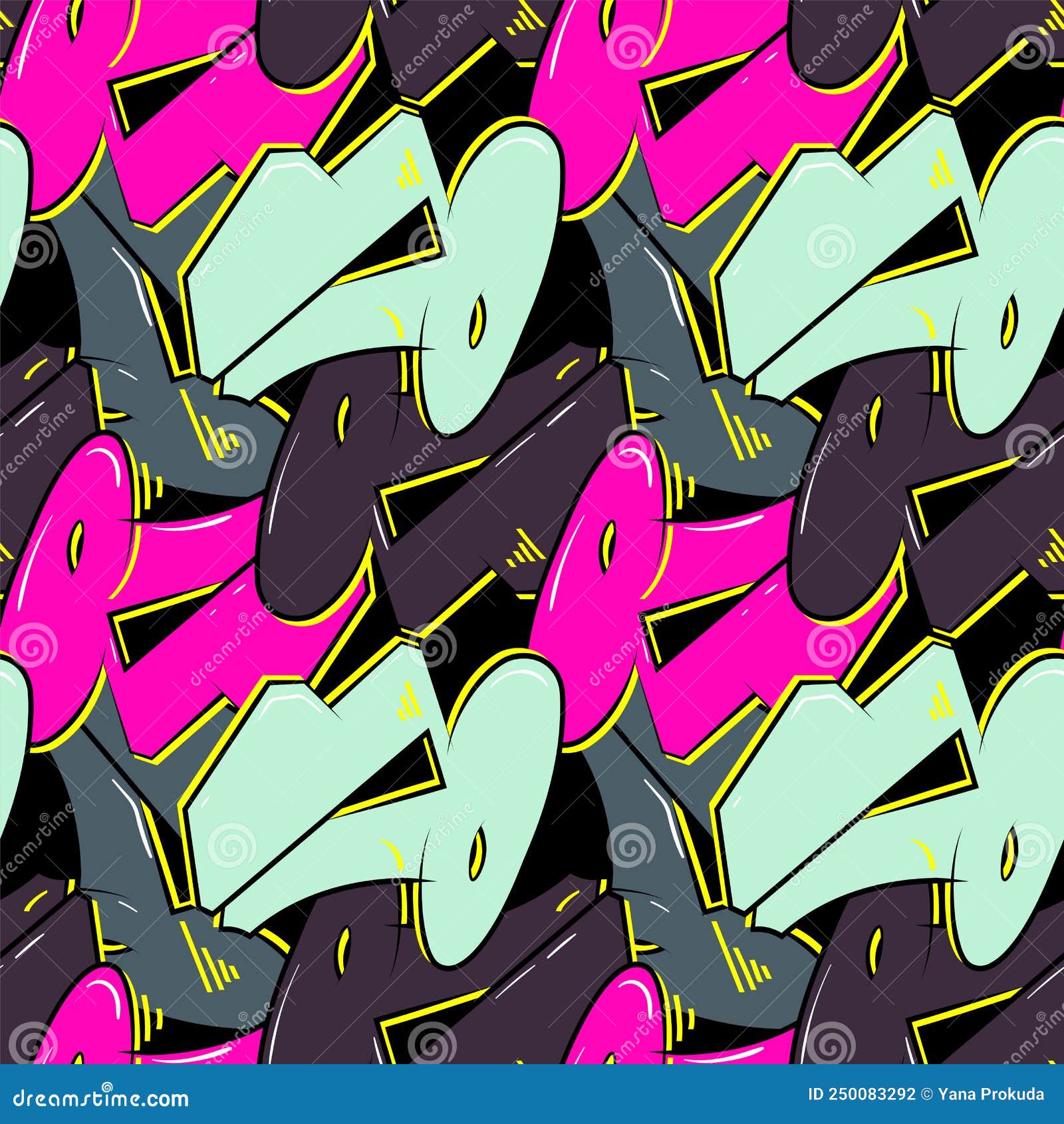 Seamless Abstract Colorful Pattern in Street Art Style Stock Vector ...