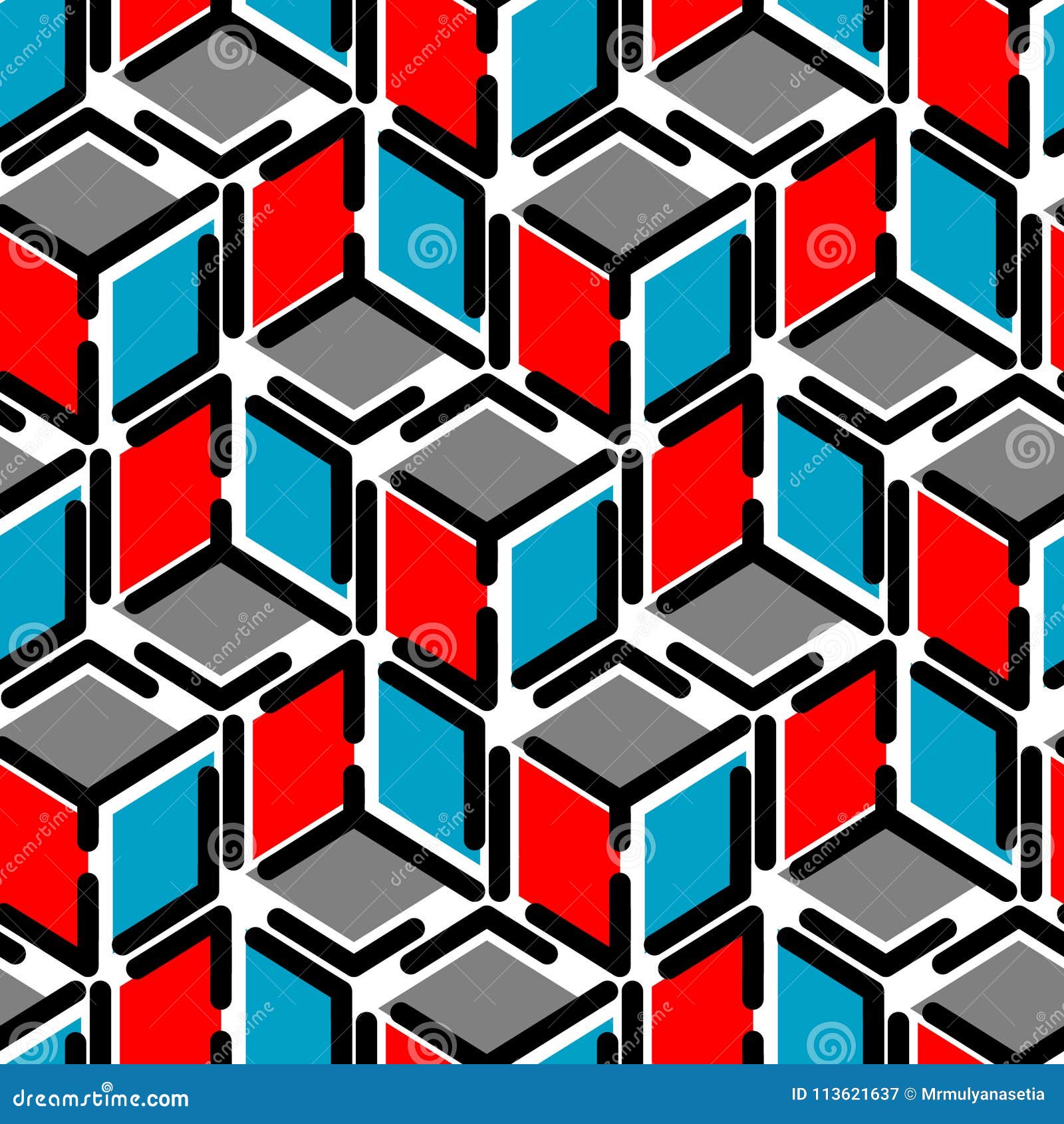 Seamless Abstract Cube Geometric Vector, Cool Pattern. Stock Vector ... Seamless Abstract Cube Geometric Vector, Cool Pattern. Stock Vector ...