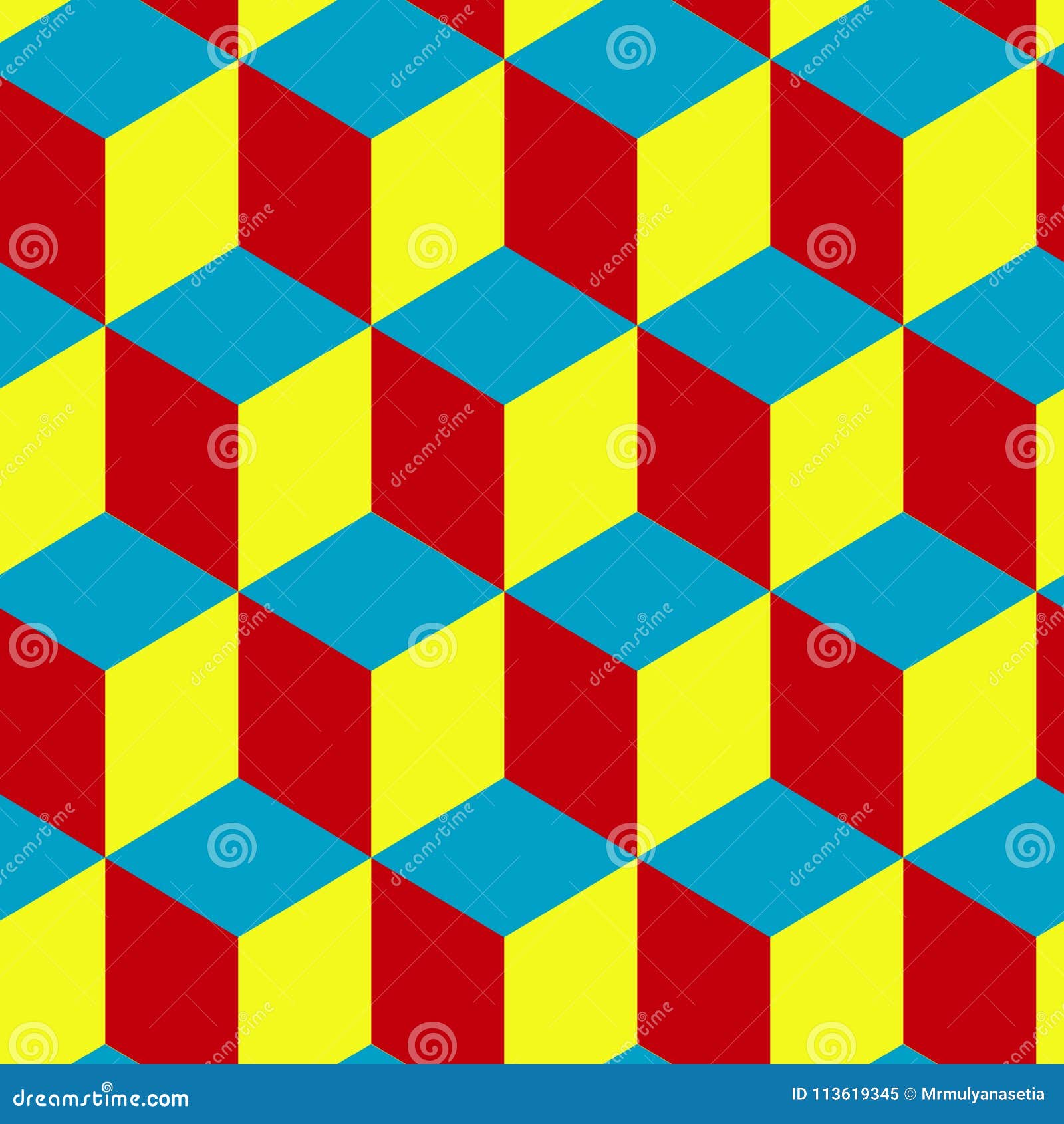 Seamless Abstract Cube Geometric Vector Cool Pattern Stock