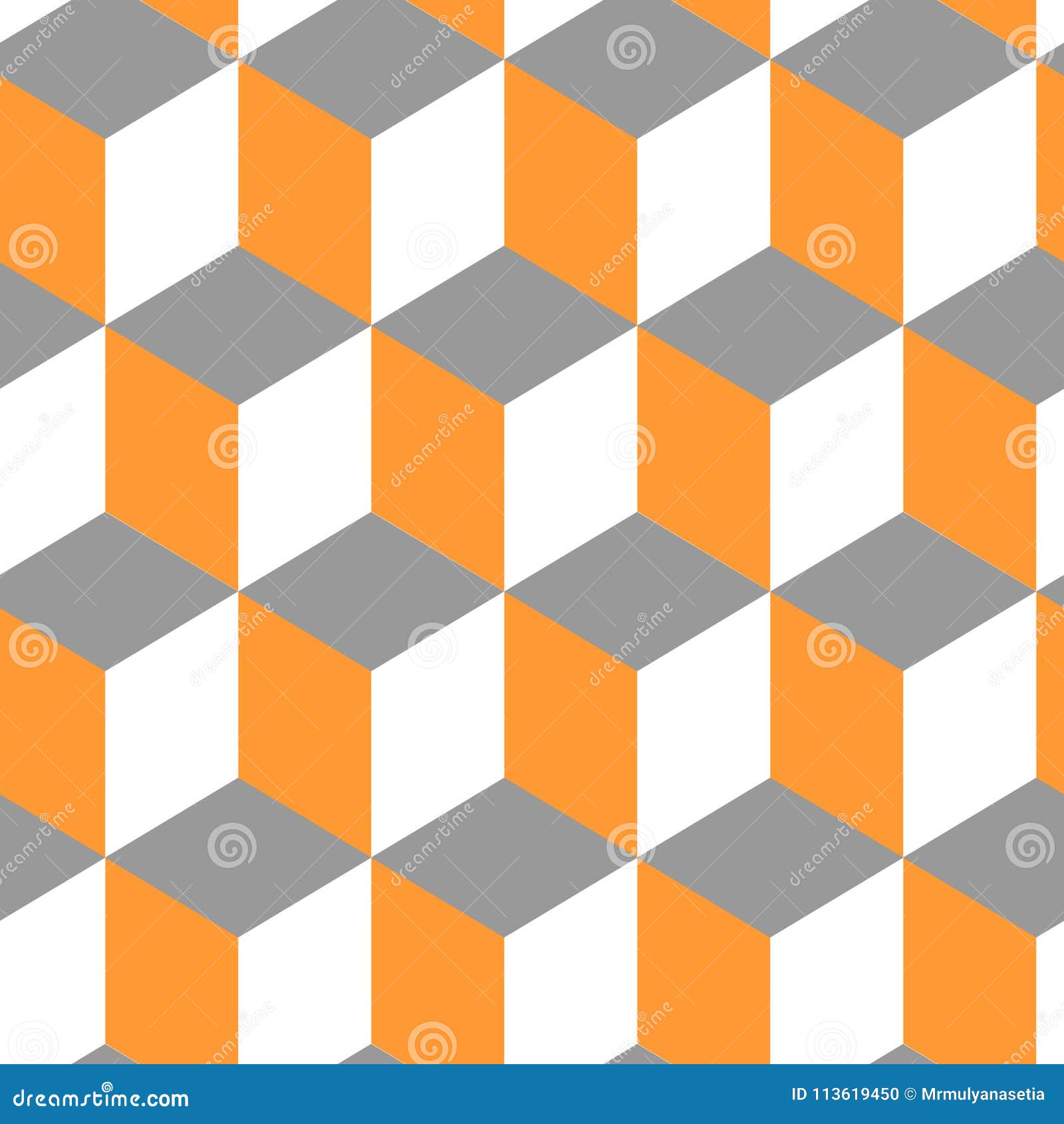 Seamless Abstract Cube Geometric Vector Cool Pattern Stock
