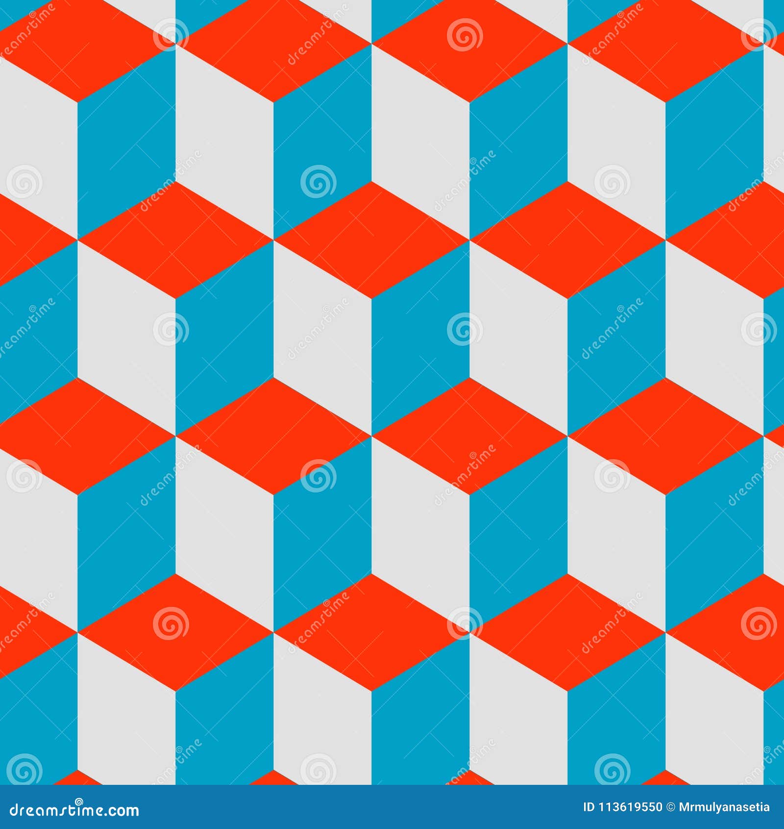 Seamless Abstract Cube Geometric Vector Cool Pattern Stock