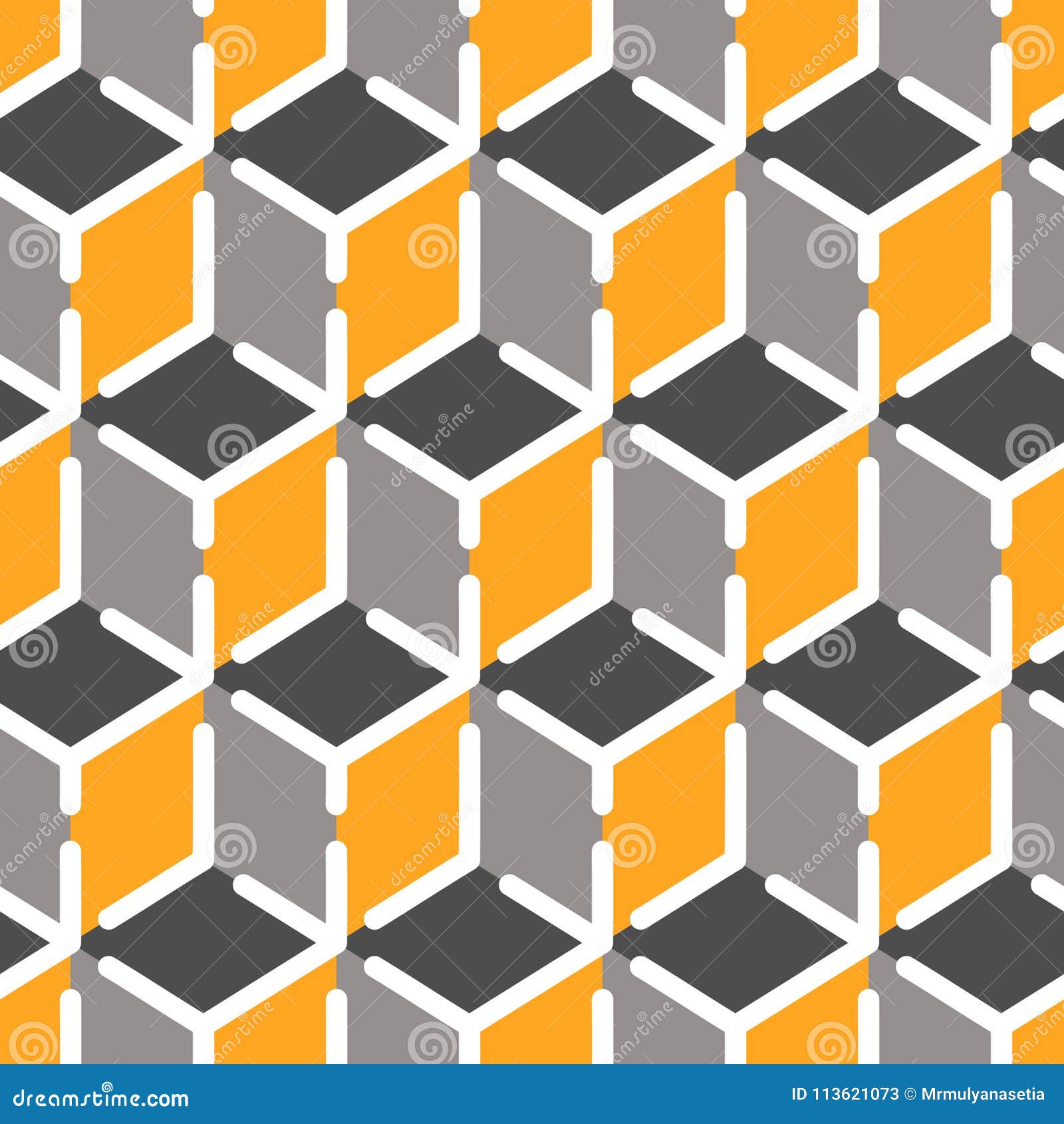 Seamless Abstract Cube Geometric Vector, Cool Pattern. Stock ...