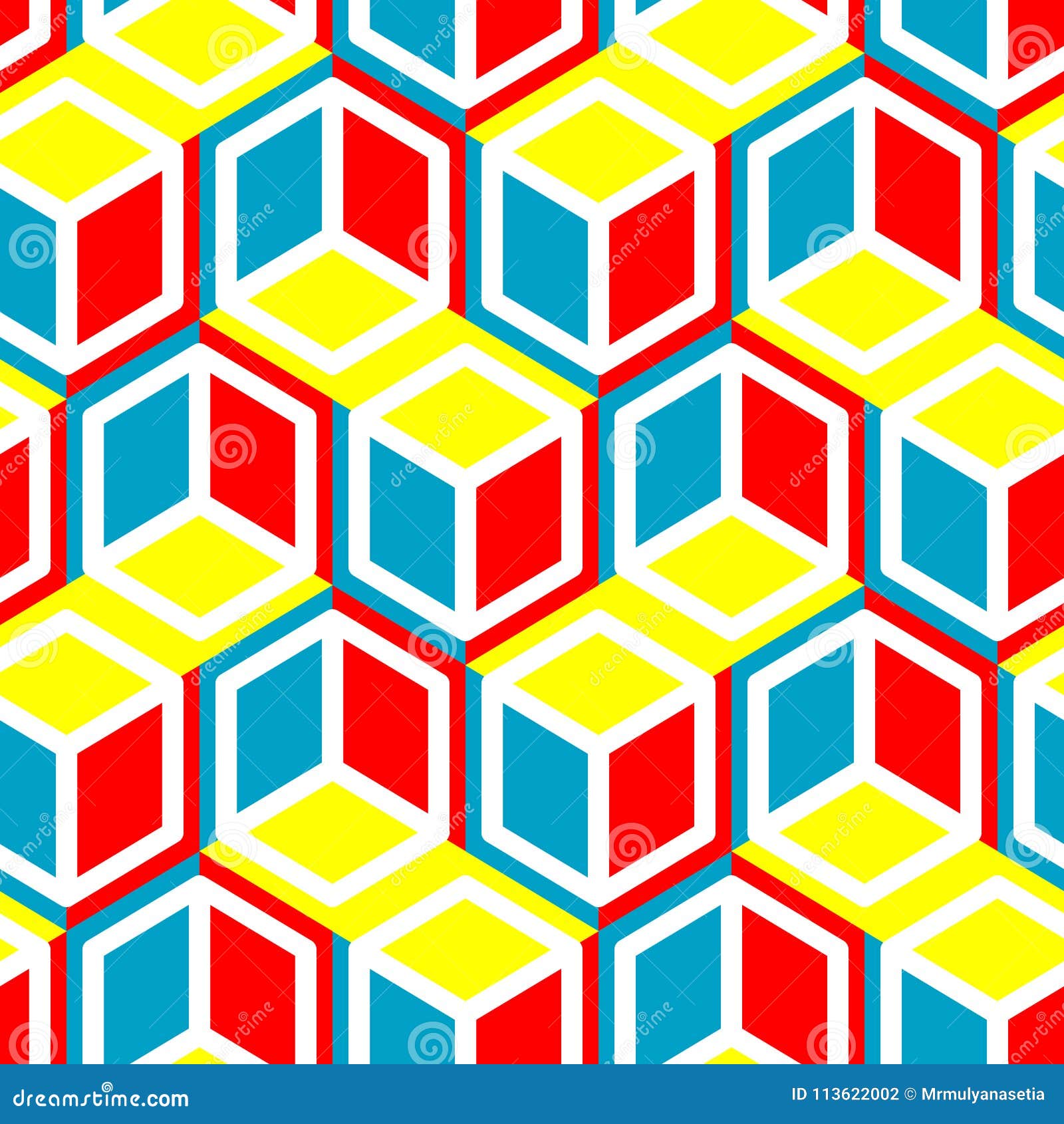 Seamless Abstract Cube Geometric Vector, Cool Pattern. Stock ...