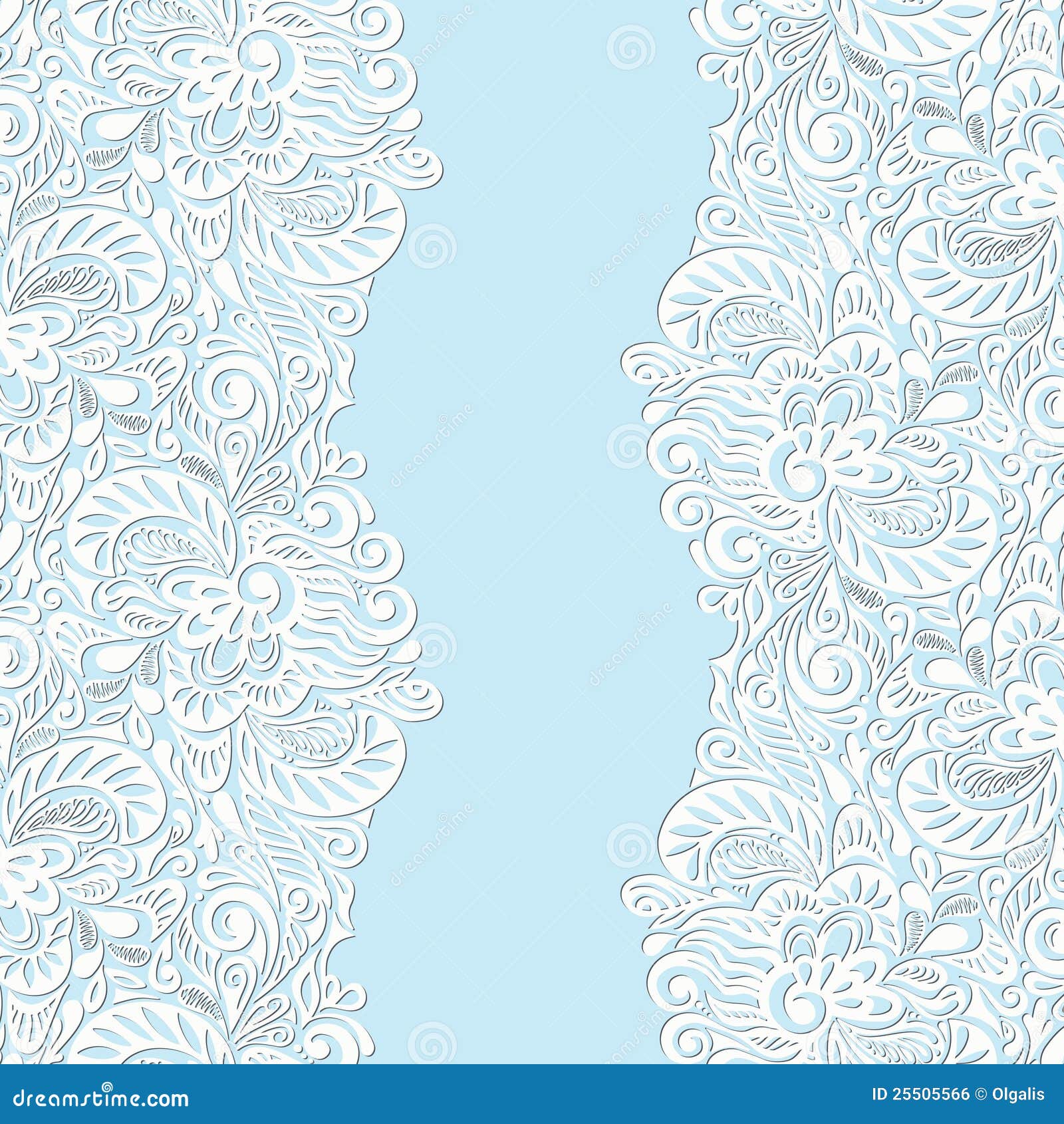 Seamless Abstract Curly Floral Pattern Stock Illustration ...