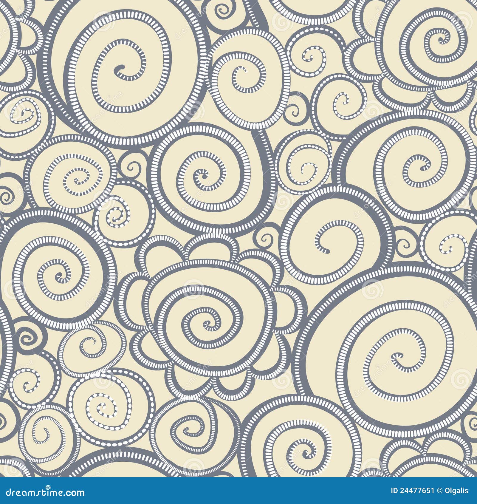 Seamless Abstract Curly Wave Pattern Stock Illustration - Illustration ...