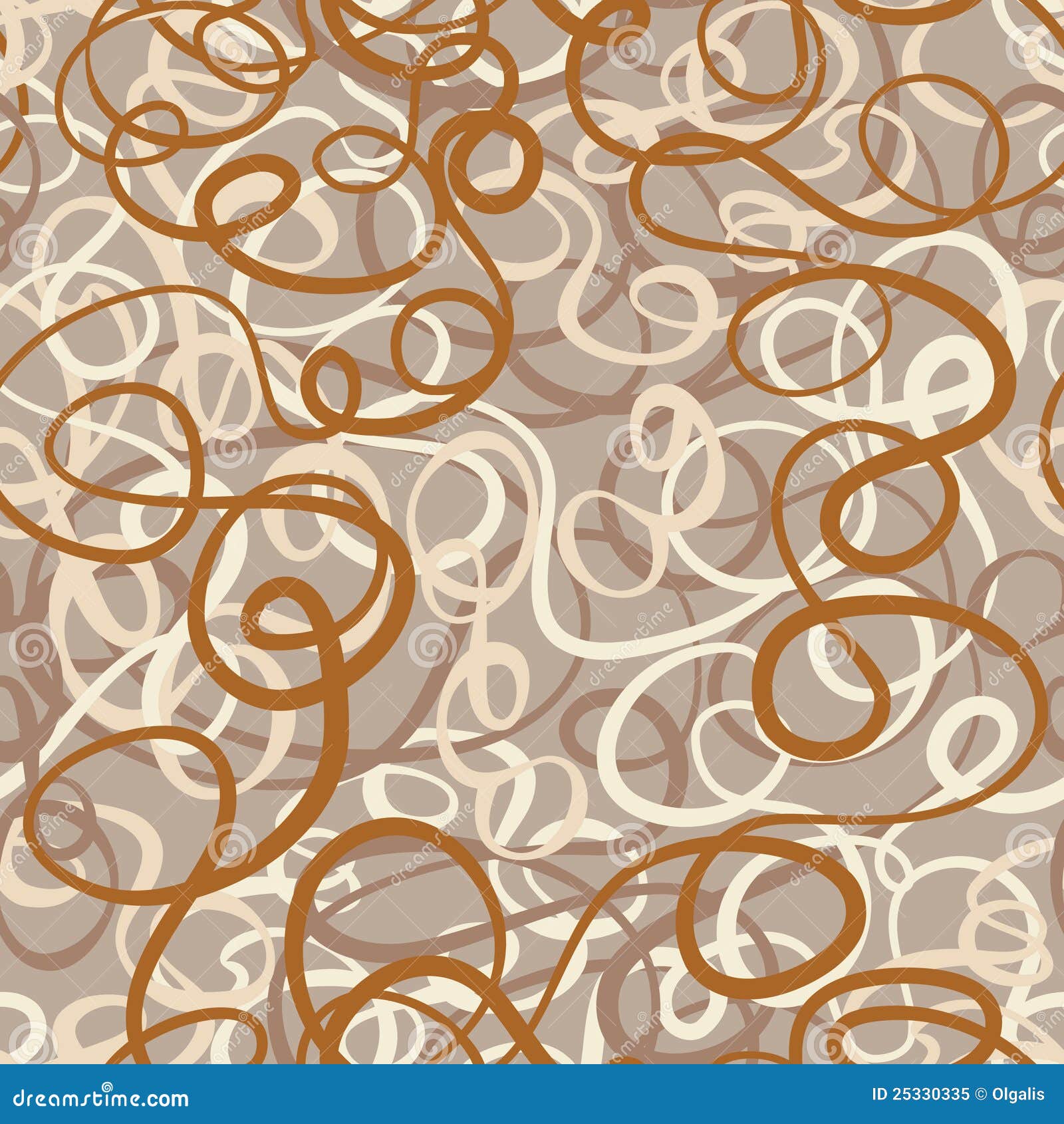 Seamless Abstract Curly Wave Pattern Stock Illustration - Illustration ...