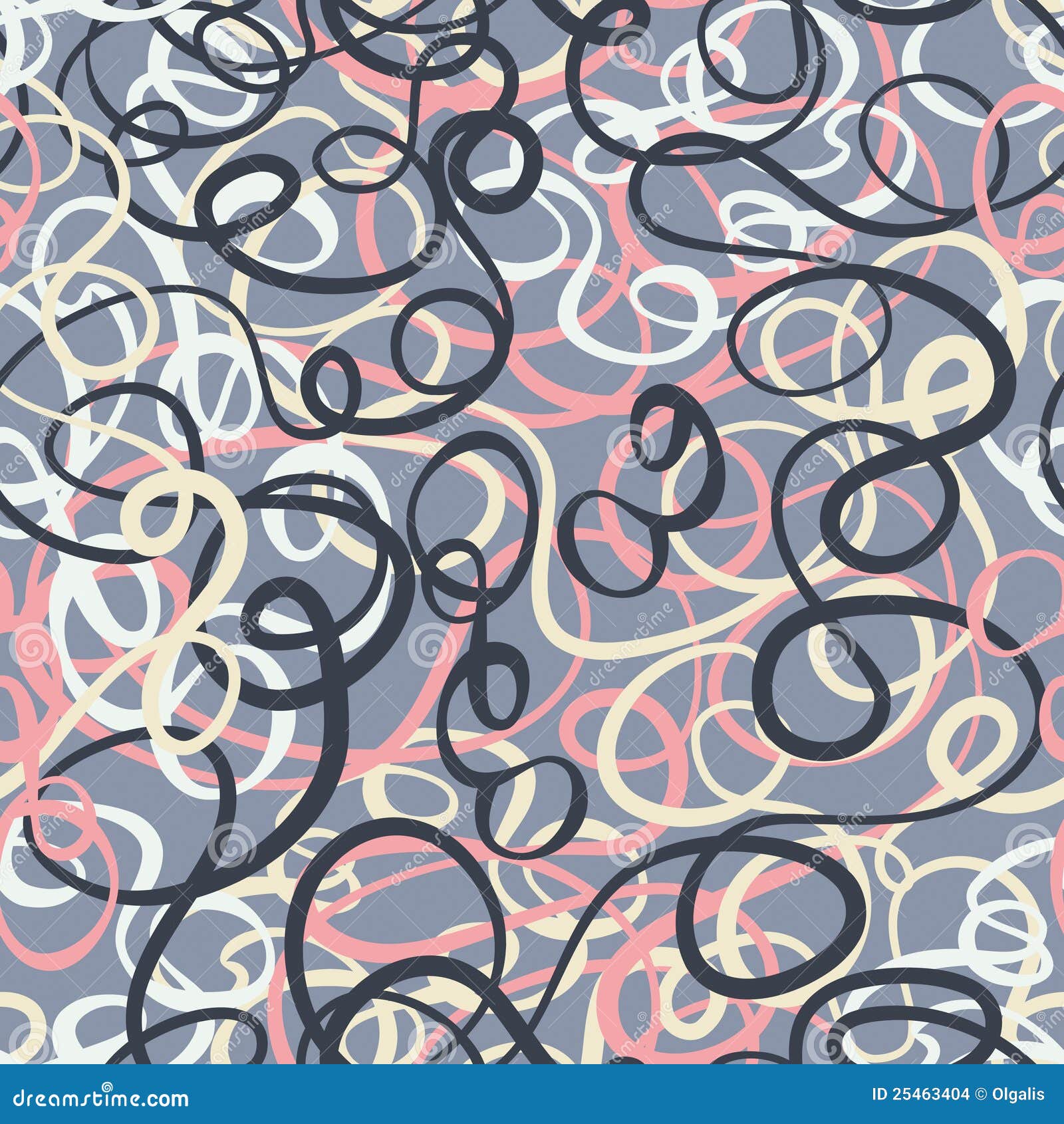 Seamless Abstract Curly Wave Pattern Stock Illustration - Illustration ...