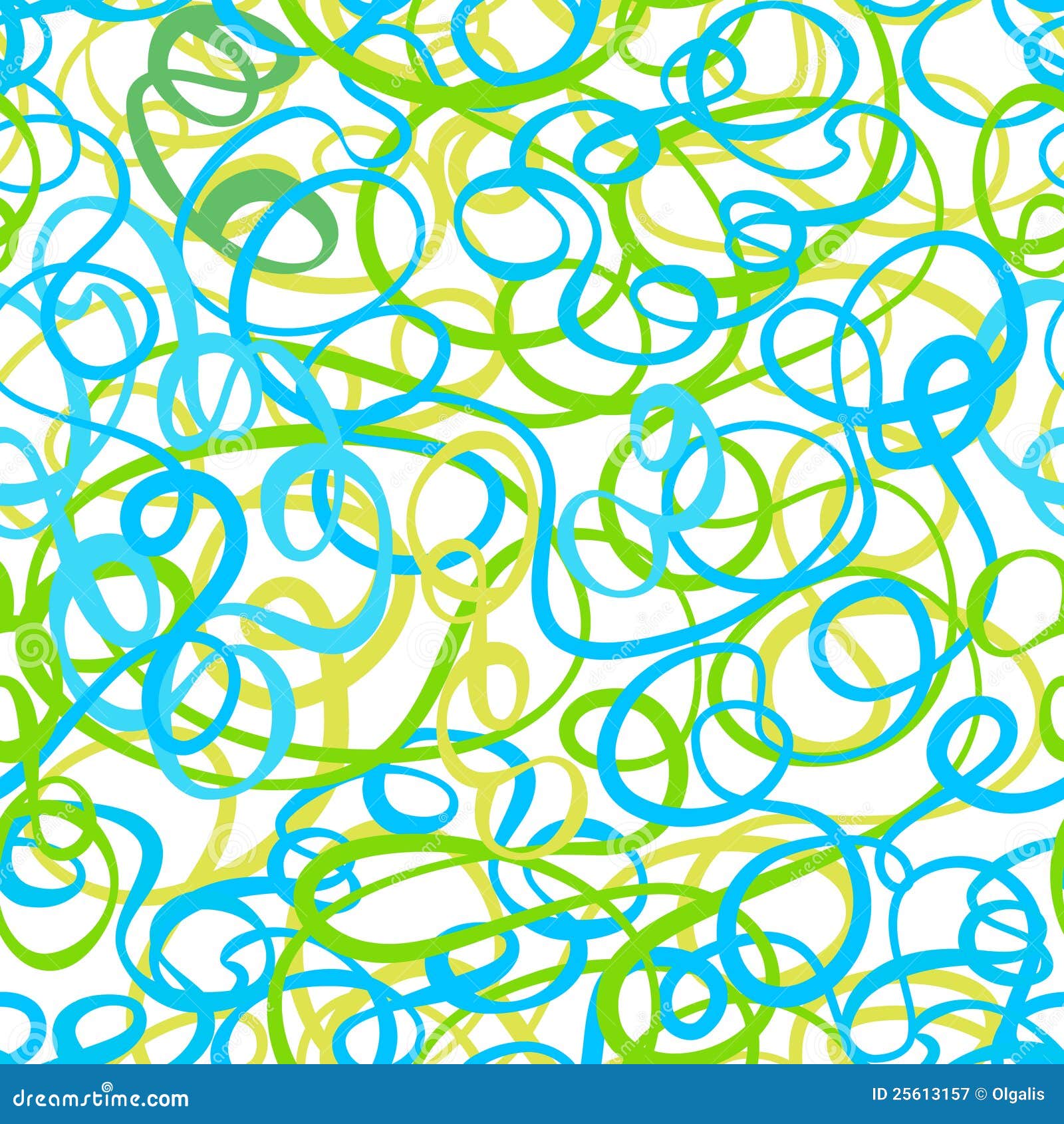 Seamless Abstract Curly Wave Pattern Stock Illustration - Illustration ...