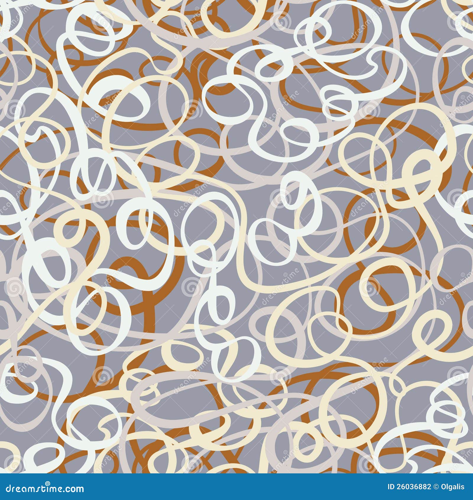 Seamless Abstract Curly Wave Pattern Stock Illustration - Illustration ...