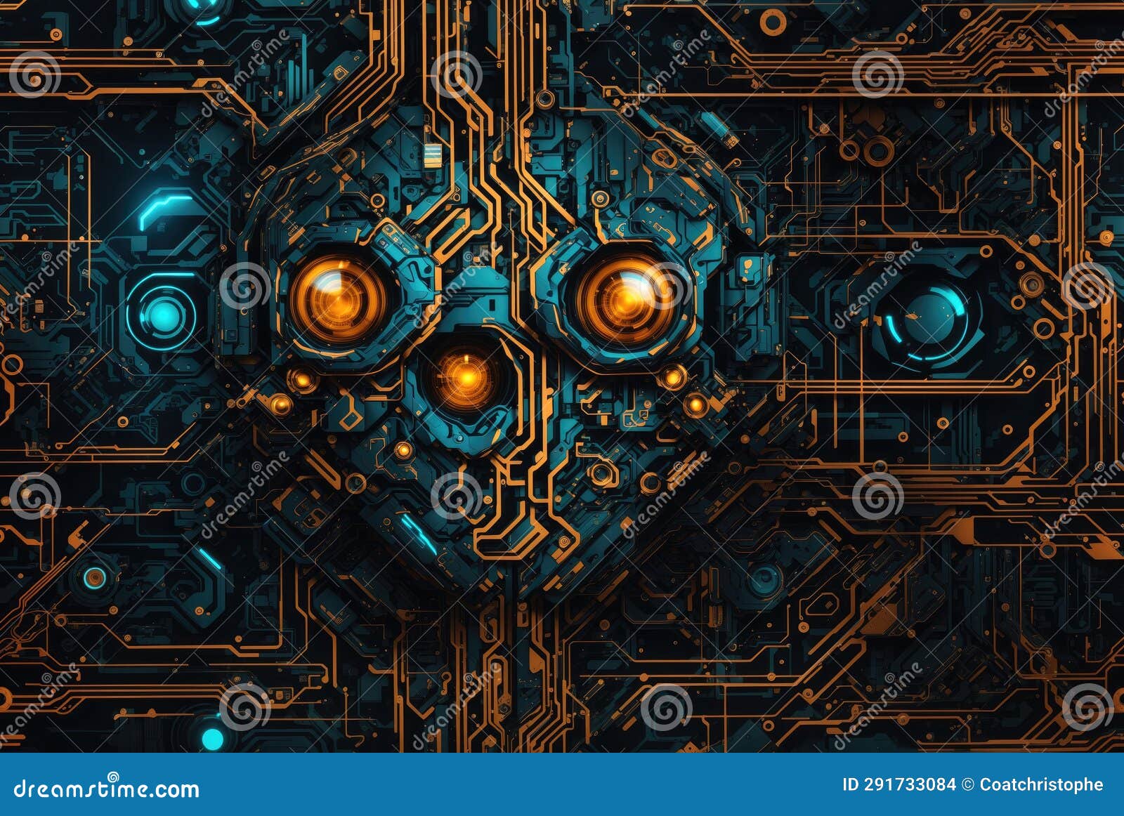 Cyberpunk Pattern Cartoon Vector | CartoonDealer.com #201383171