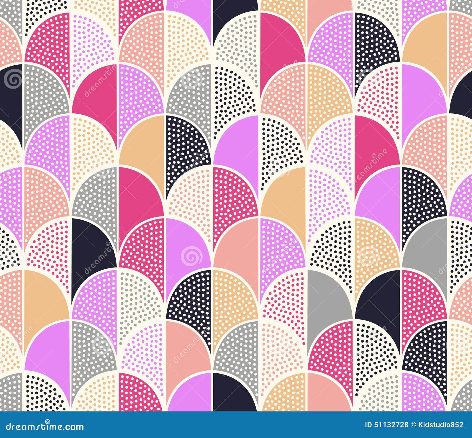 Seamless Childish Doodle Dots Fun Pattern Stock Illustration ...