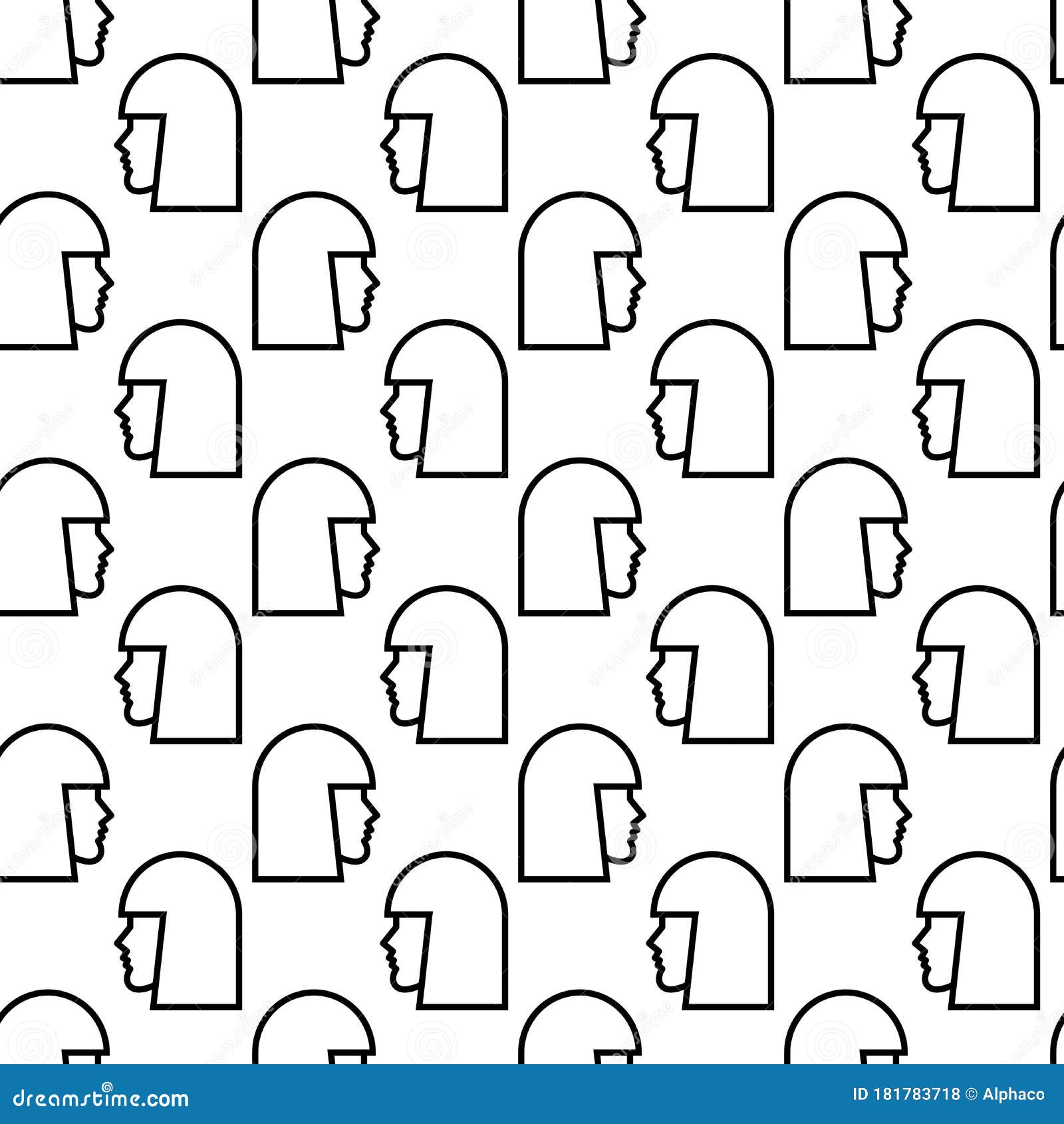 Seamless Abstract Face Pattern Stock Vector - Illustration of abstract ...