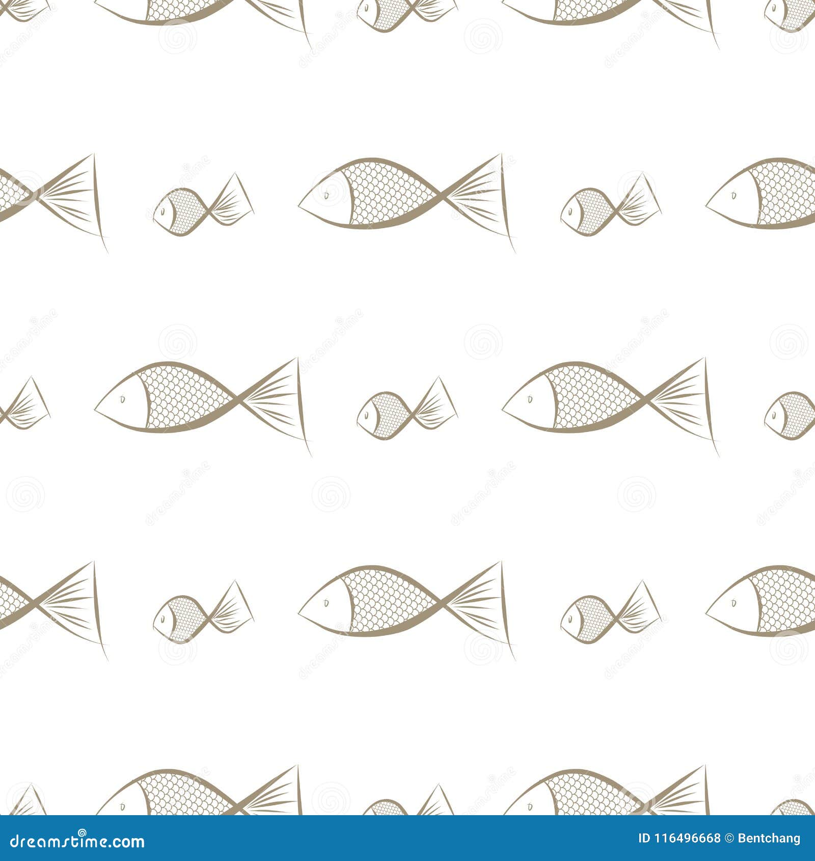 Seamless Abstract Fish Illustrations Background. Design, Art, Repeat ...