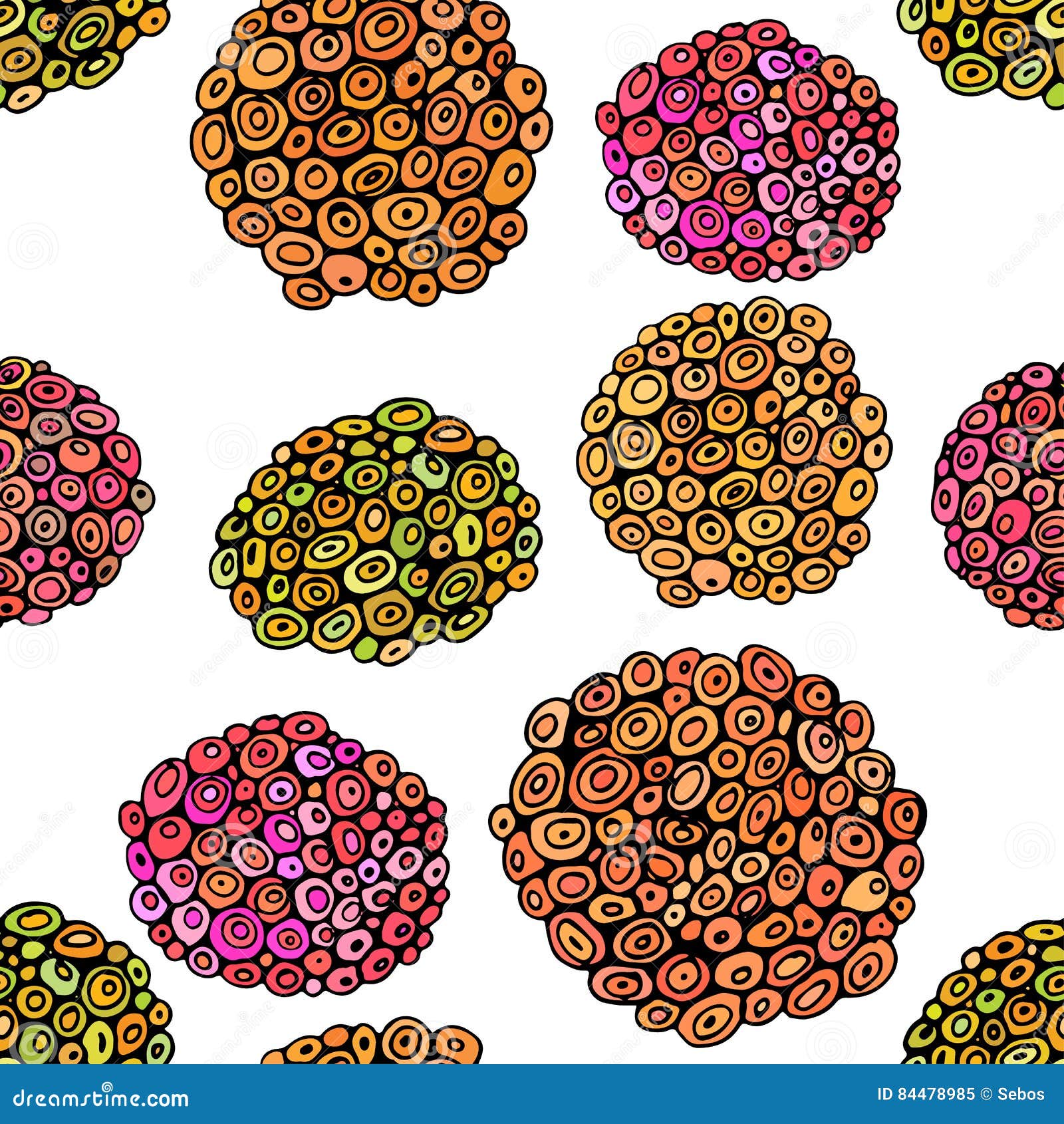 Seamless Abstract Floral Pattern. Hand Drawing Vector Ornament Stock ...