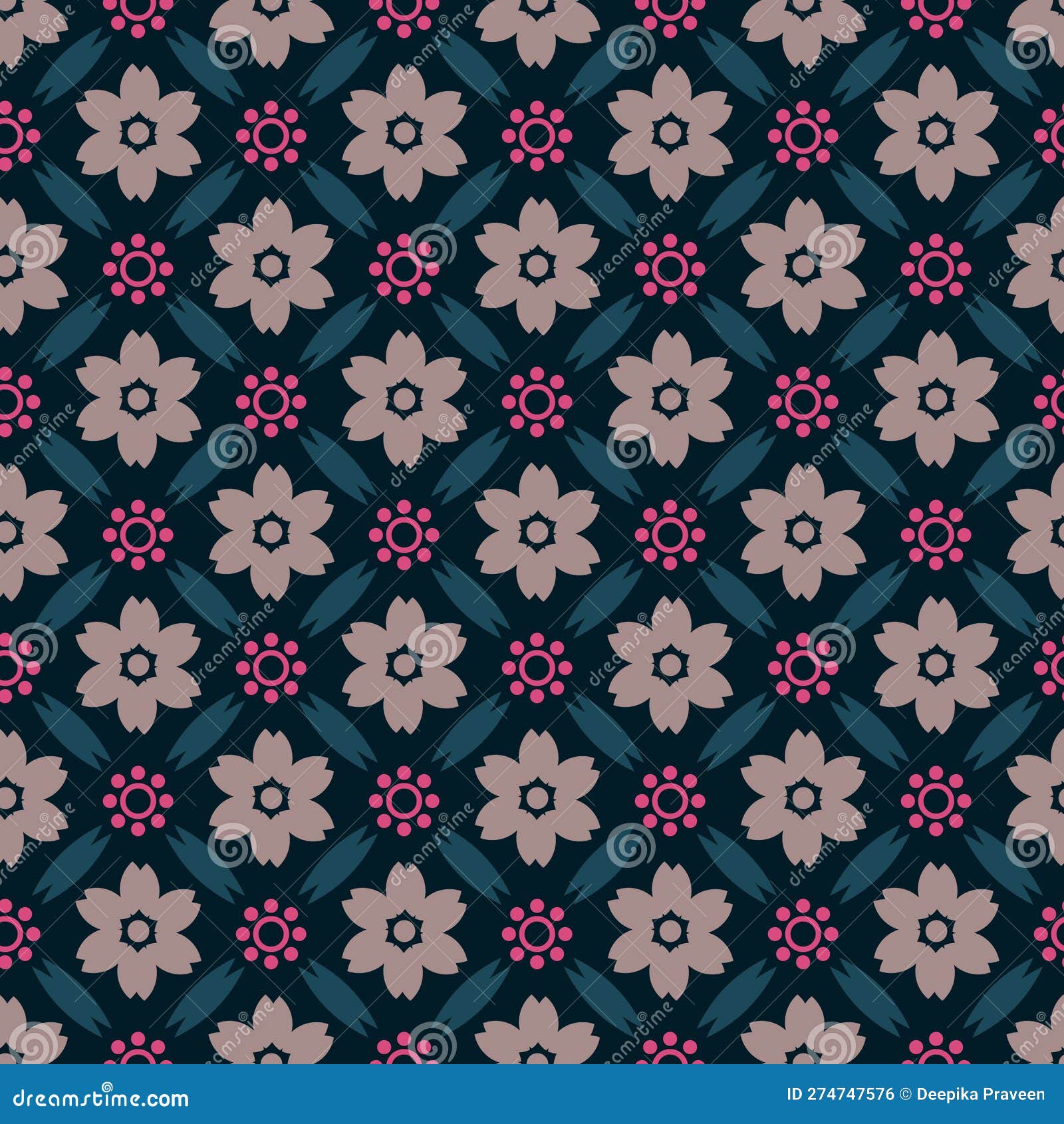 Seamless Abstract Floral Pattern Vector Stock Vector - Illustration of repeat, vintage: 274747576