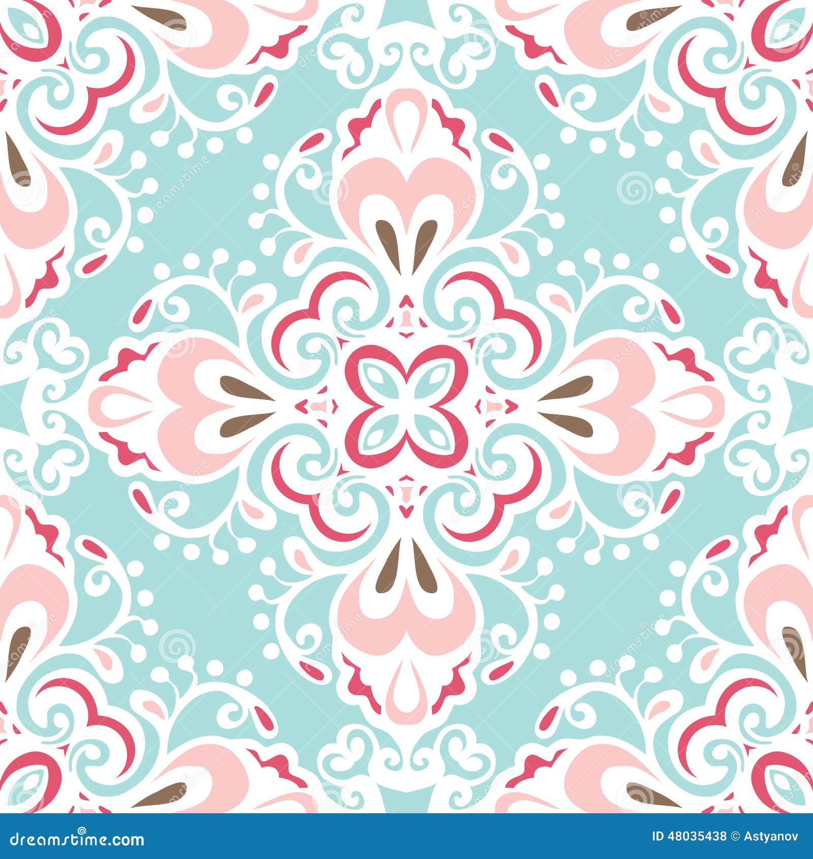 Seamless Abstract Floral Tiled Pattern Vector Stock Vector ...
