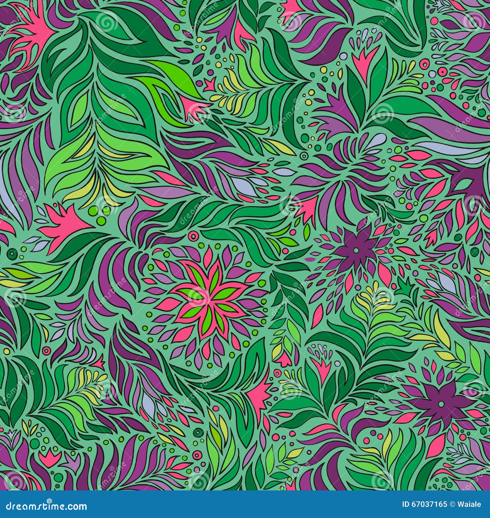 Seamless Abstract Flowers Pattern Stock Vector - Illustration of floral ...