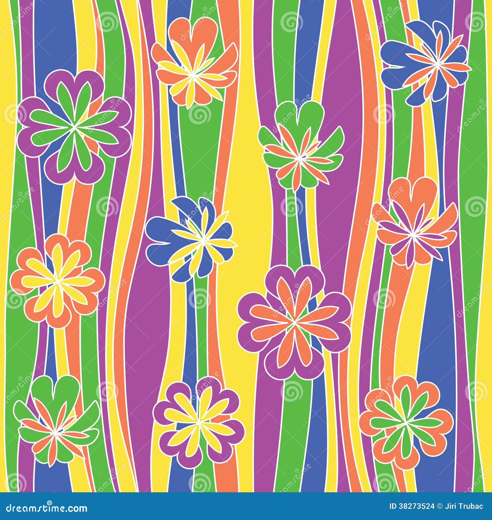 Seamless Abstract Flowery Pattern. Stock Vector - Illustration of ...