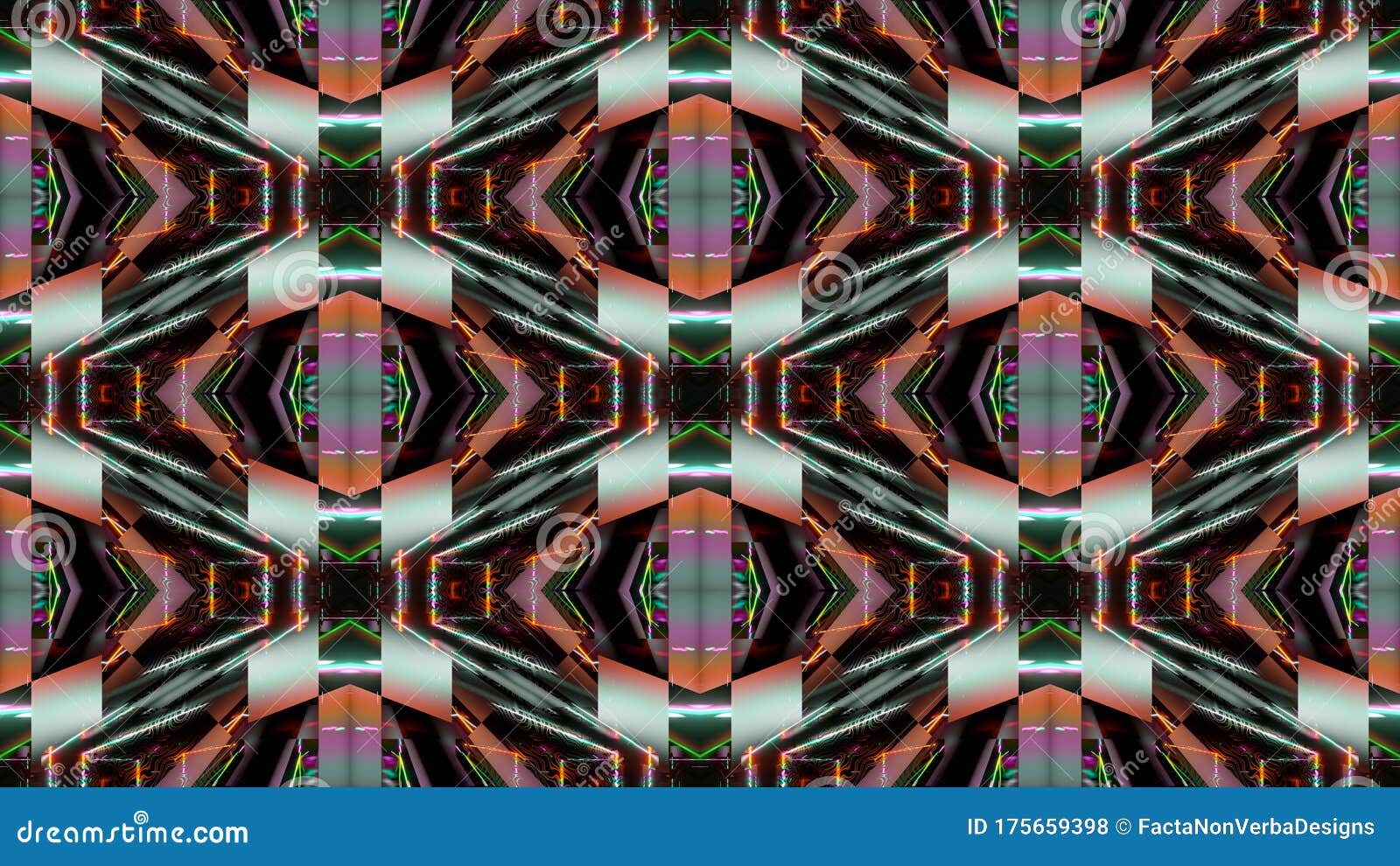 Seamless Abstract Futuristic Pattern Illustration 3d Render Stock ...