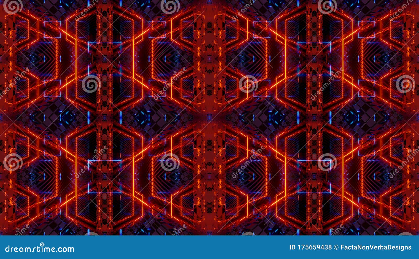 Seamless Abstract Futuristic Pattern Illustration 3d Render Stock ...