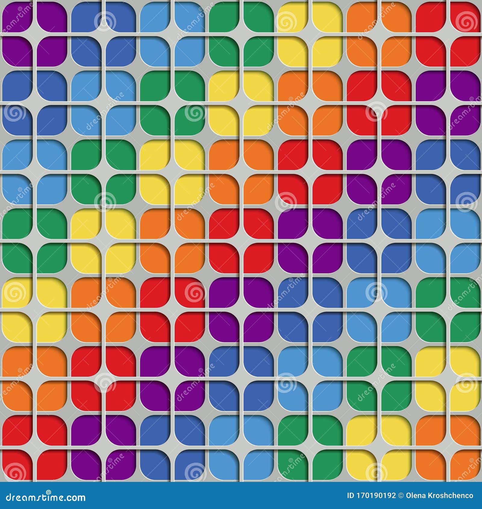 Seamless Abstract Geometric Leaf Rainbow Pattern Stock Vector ...