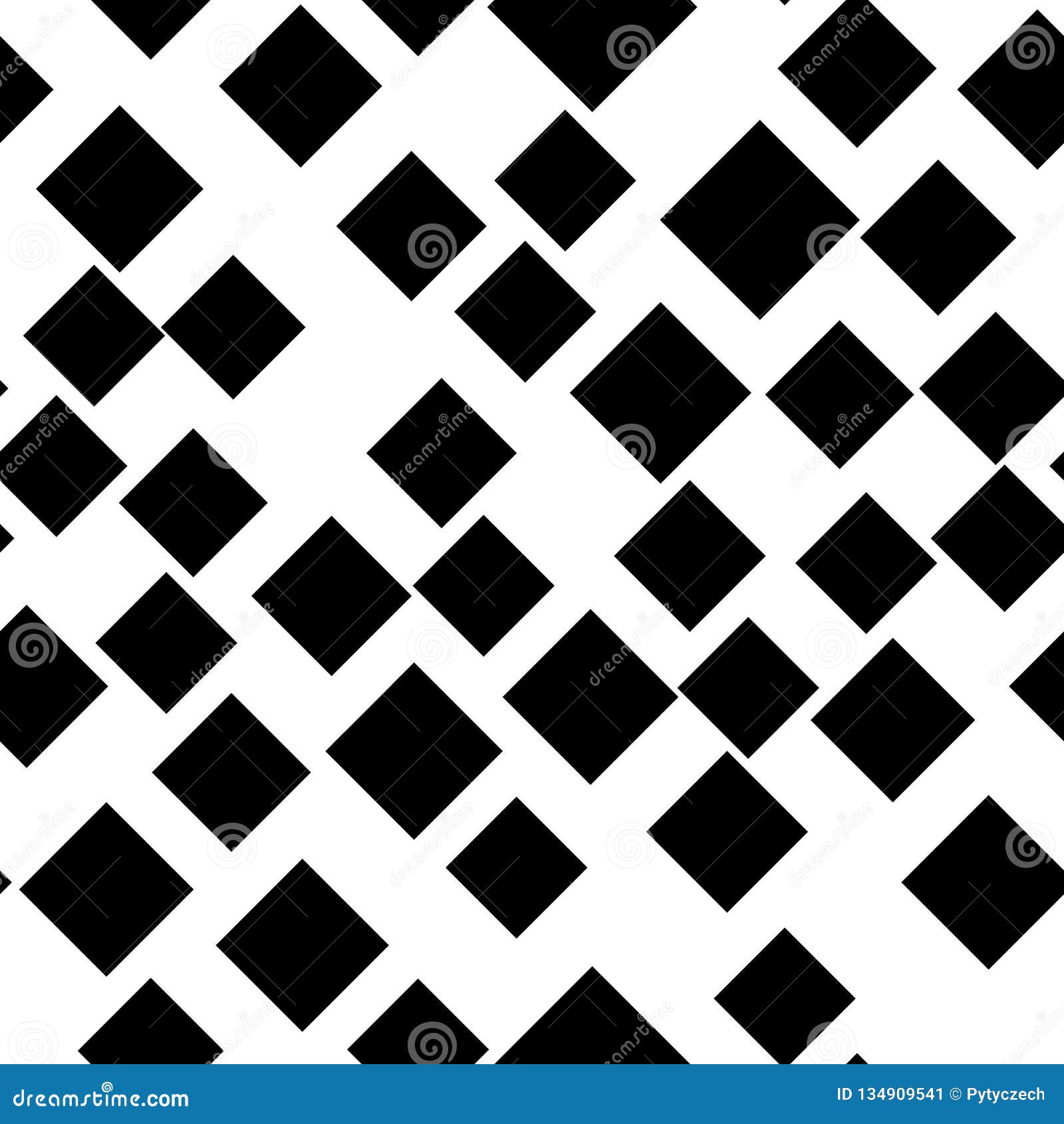 Seamless Abstract Geometric Pattern of Black Squares in Random Order ...