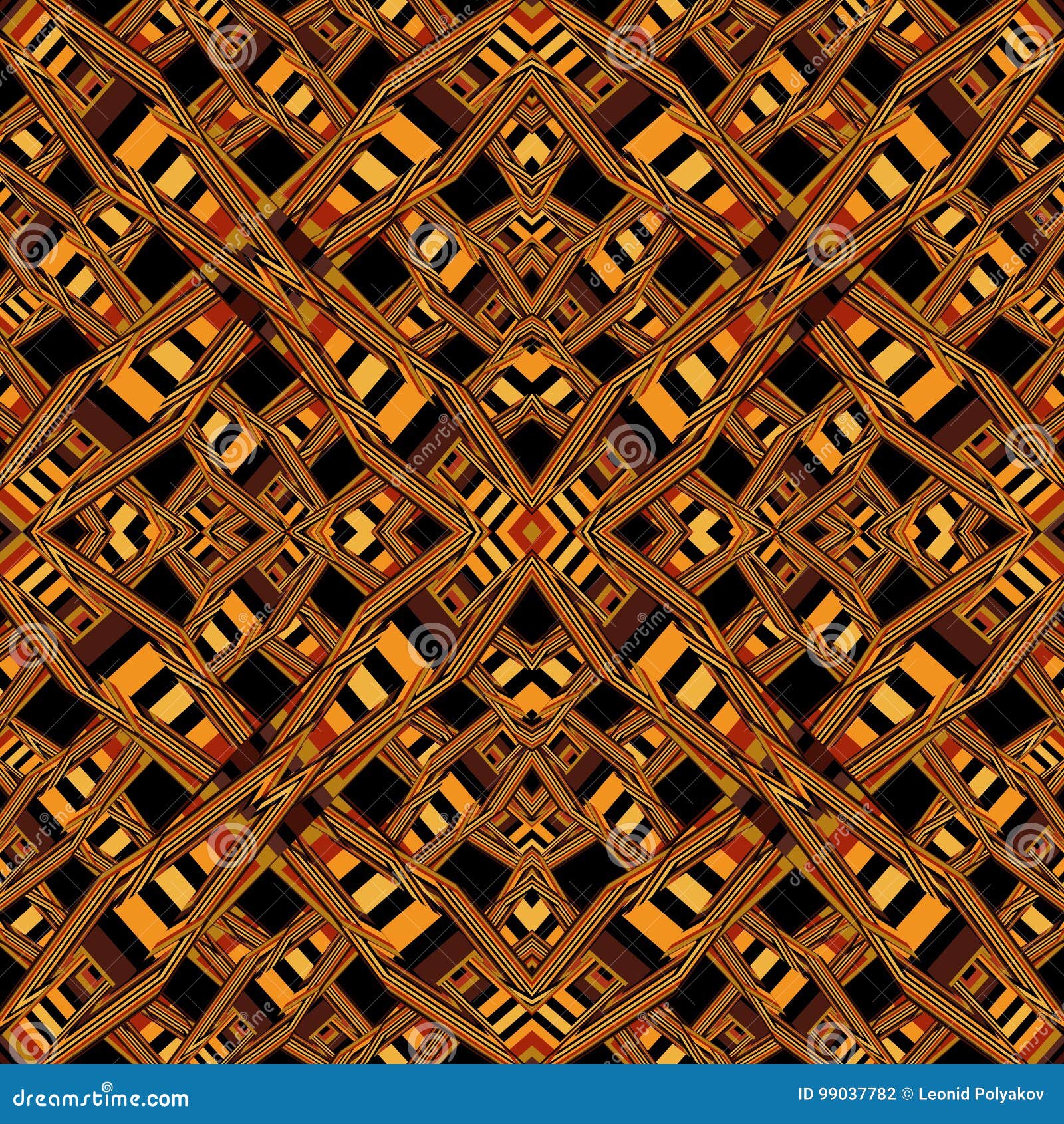 Seamless Abstract Geometric Pattern on a Brown Background Stock Vector ...