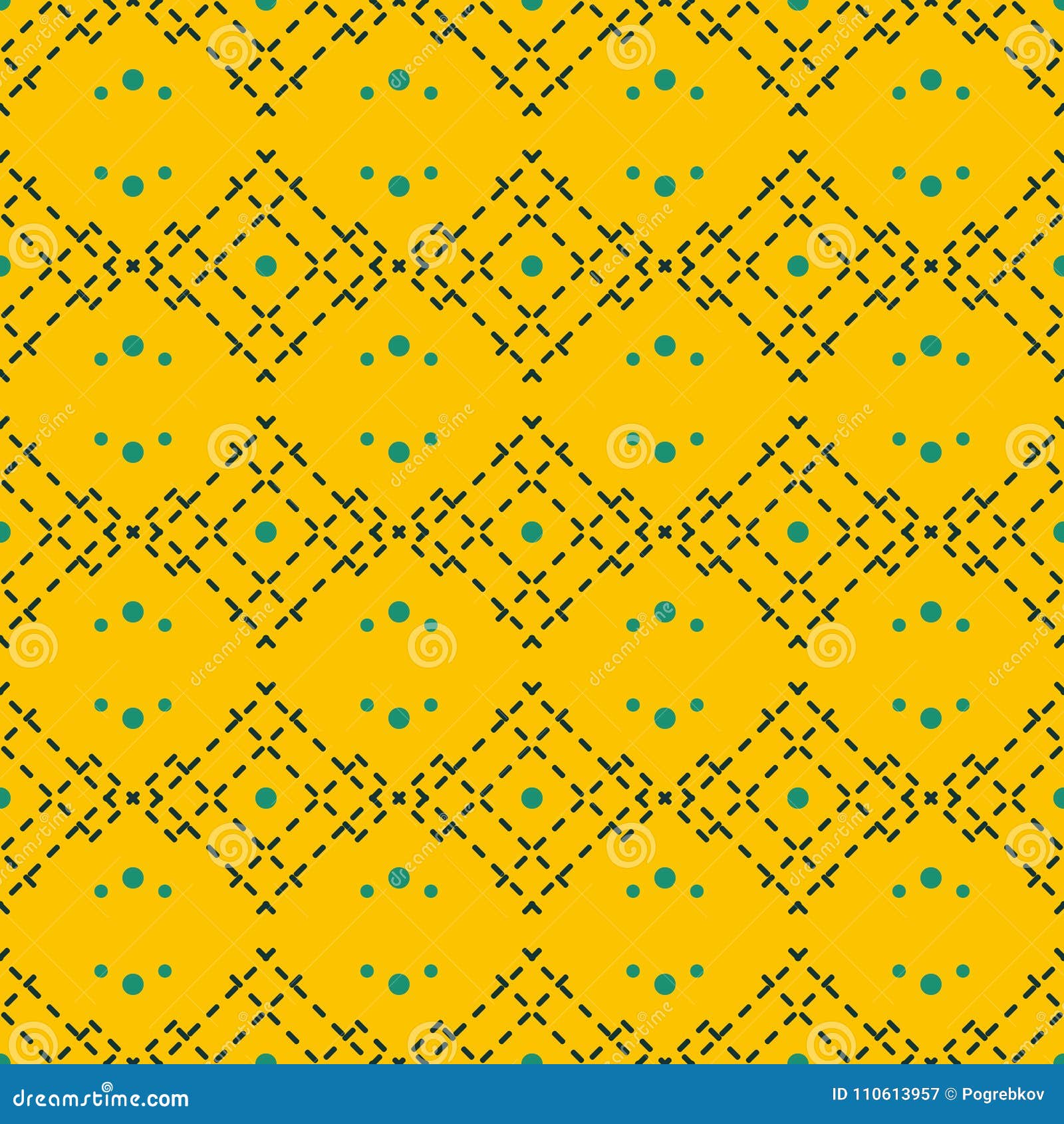 Seamless Geometric Pattern in Trendy Mustard Yellow Color Stock Vector ...