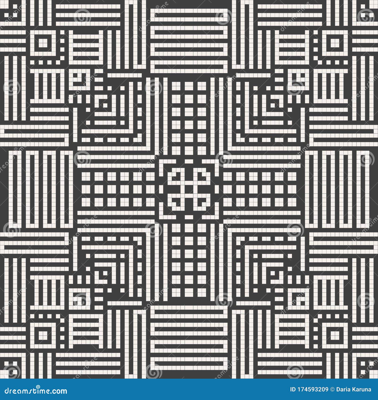 Seamless Abstract Geometric Pattern. Elements of the Motif are Made in ...