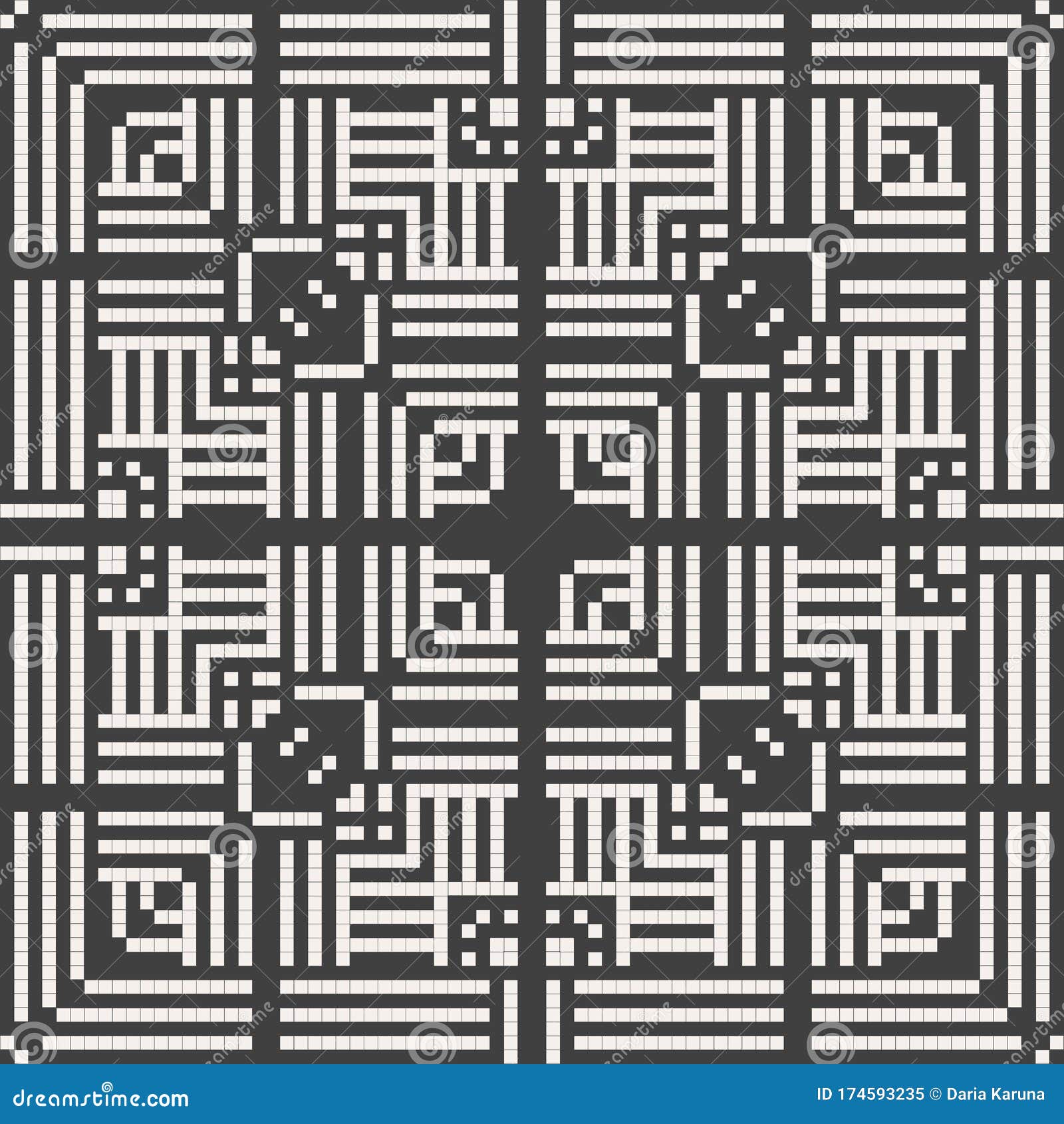 Seamless Abstract Geometric Pattern. Elements of the Motif are Made in ...