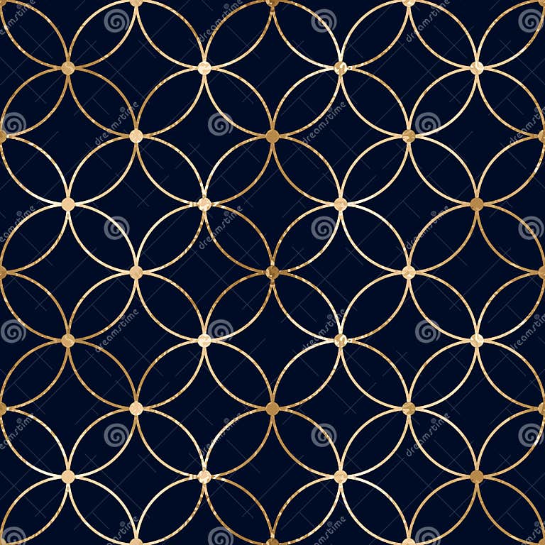 Seamless Abstract Geometric Pattern with Gold Lines and Segments ...