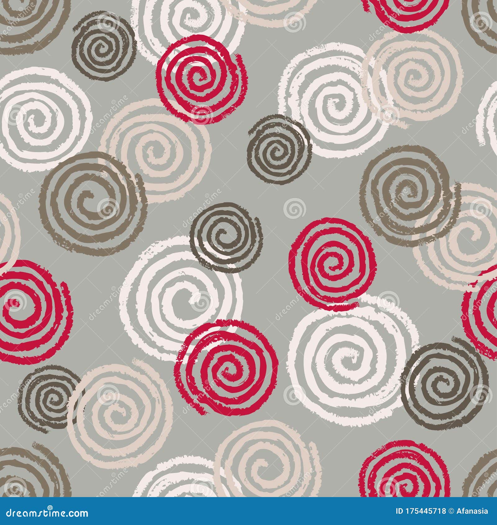 Seamless Abstract Geometric Pattern with Hand Drawn Spirals Stock Vector - Illustration of ...