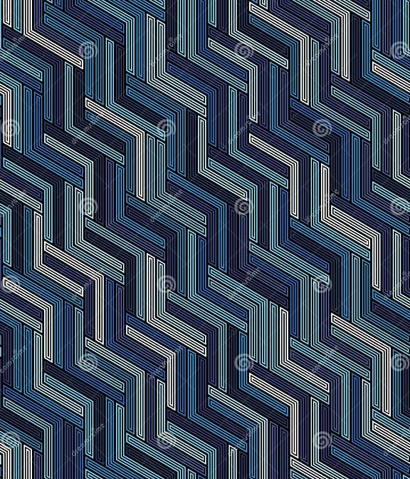Seamless Abstract Geometric Pattern. Modern Stylish Texture. Blue Interlocking Elements. Vector ...