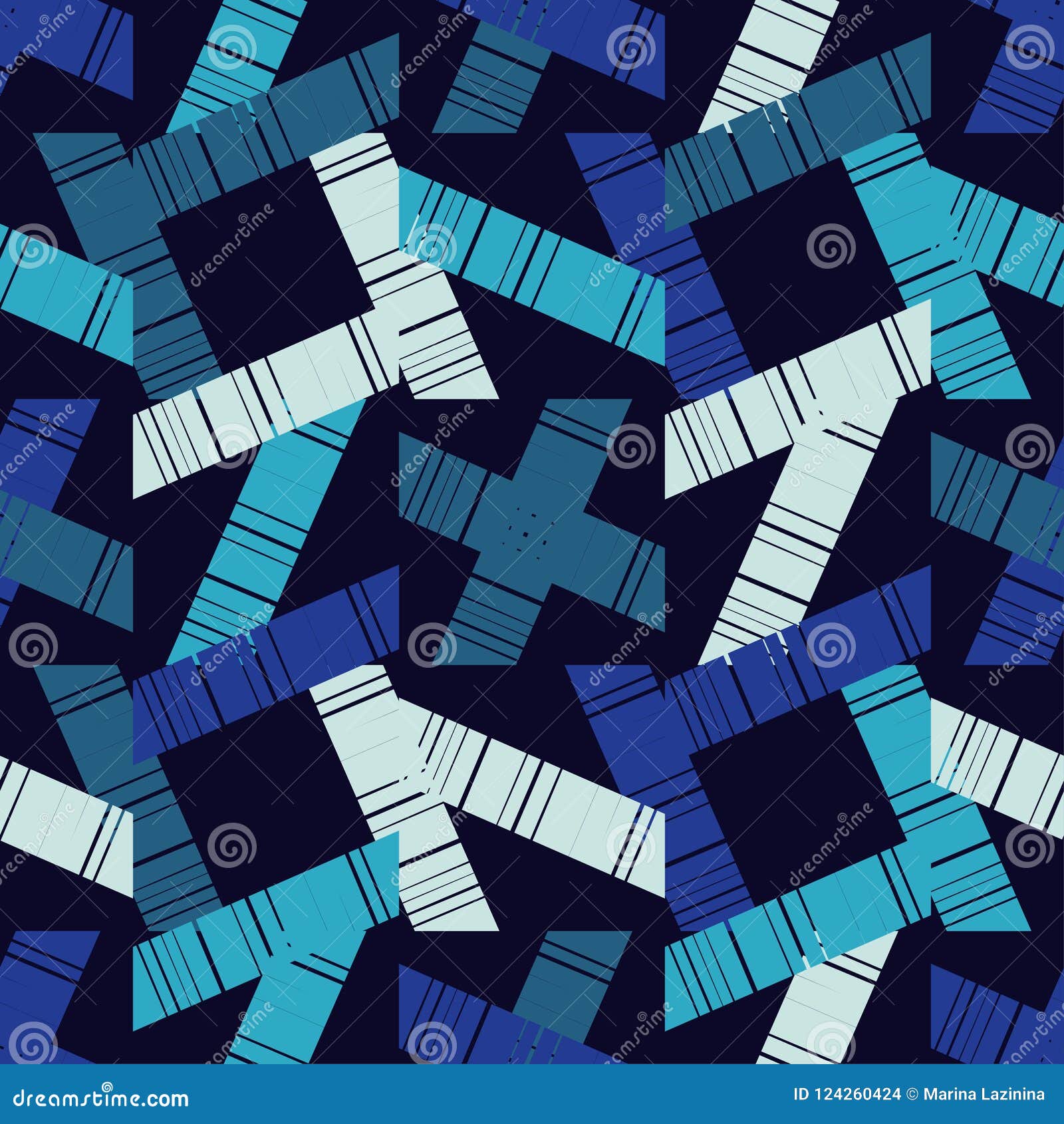 Seamless Abstract Geometric Pattern. Mosaic Texture. Brushwork. Hand ...