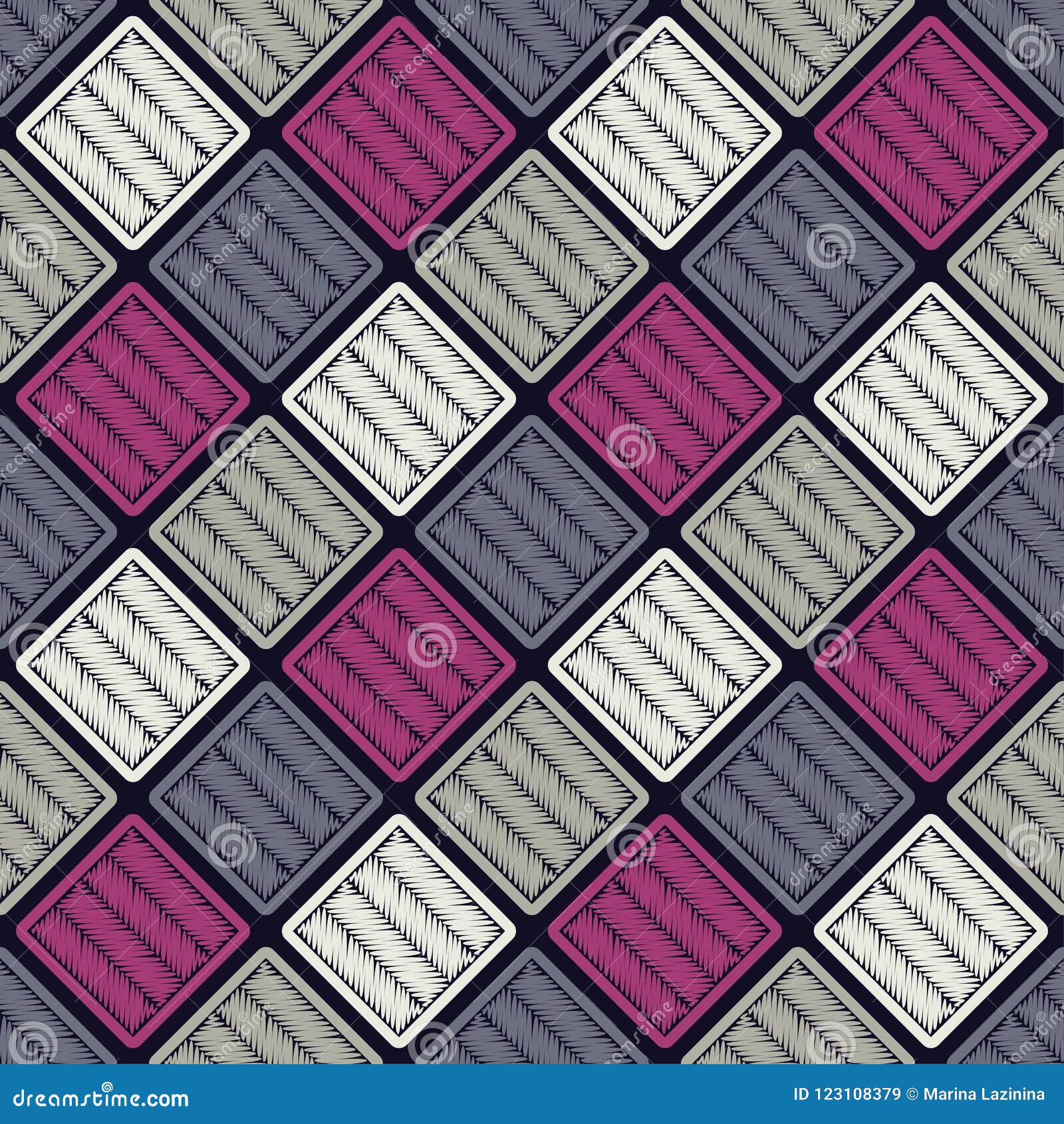 Seamless Abstract Geometric Pattern. Mosaic Texture. Brushwork. Hand ...