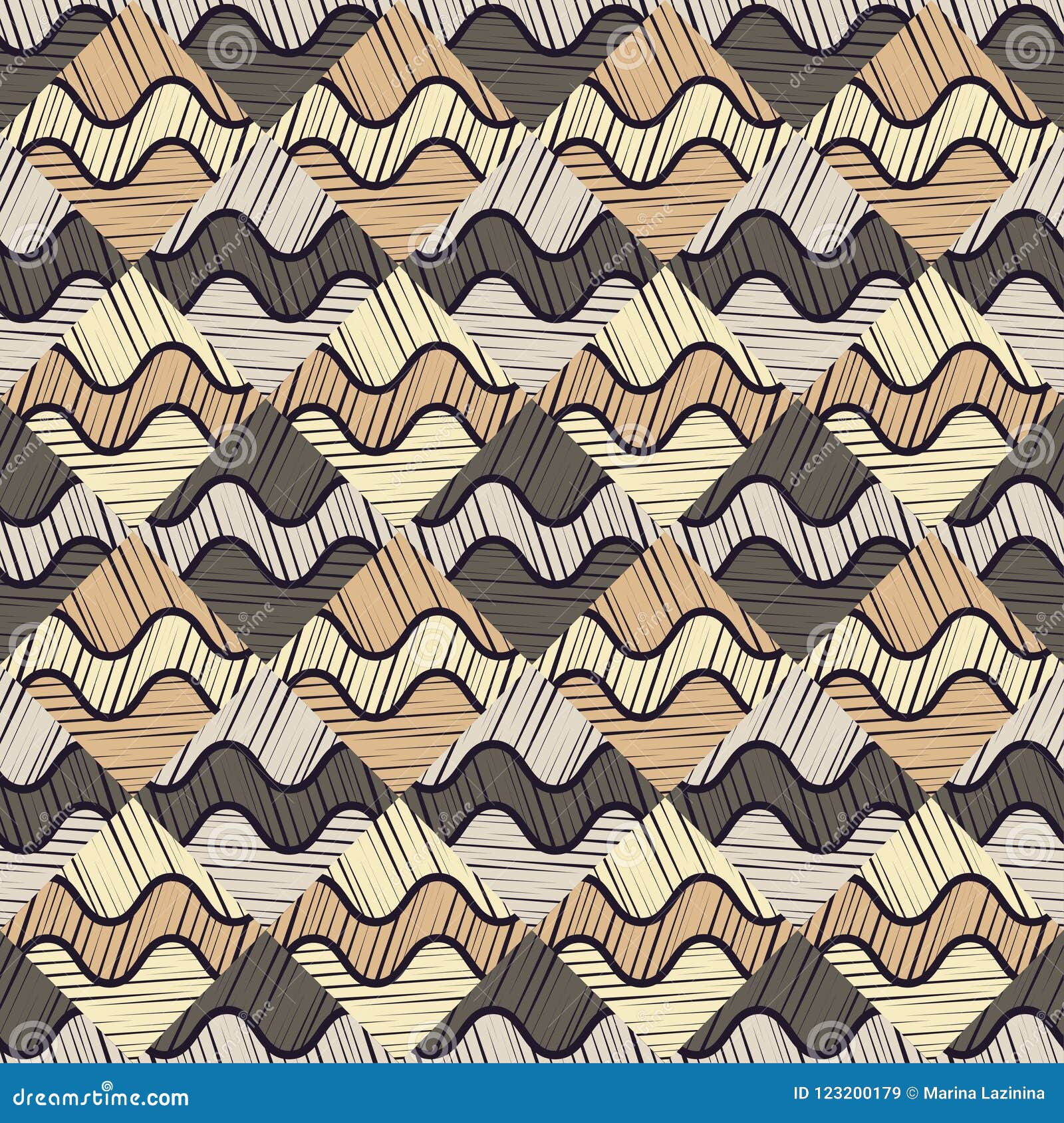 Seamless Abstract Geometric Pattern. Mosaic Texture. Brushwork. Hand ...