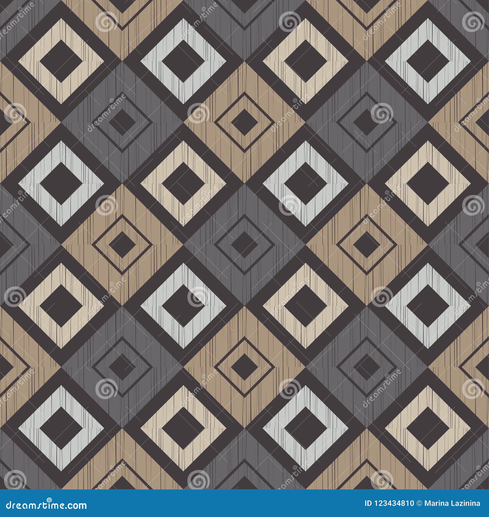 Seamless Abstract Geometric Pattern. Mosaic Texture. Brushwork. Hand ...