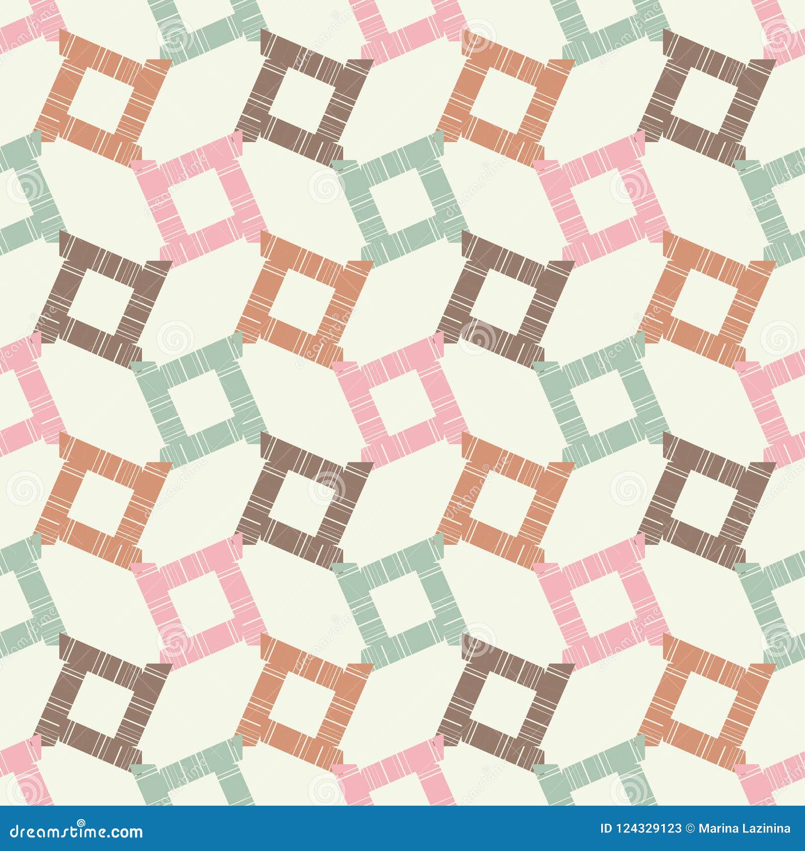 Seamless Abstract Geometric Pattern. Mosaic Texture. Brushwork. Hand ...