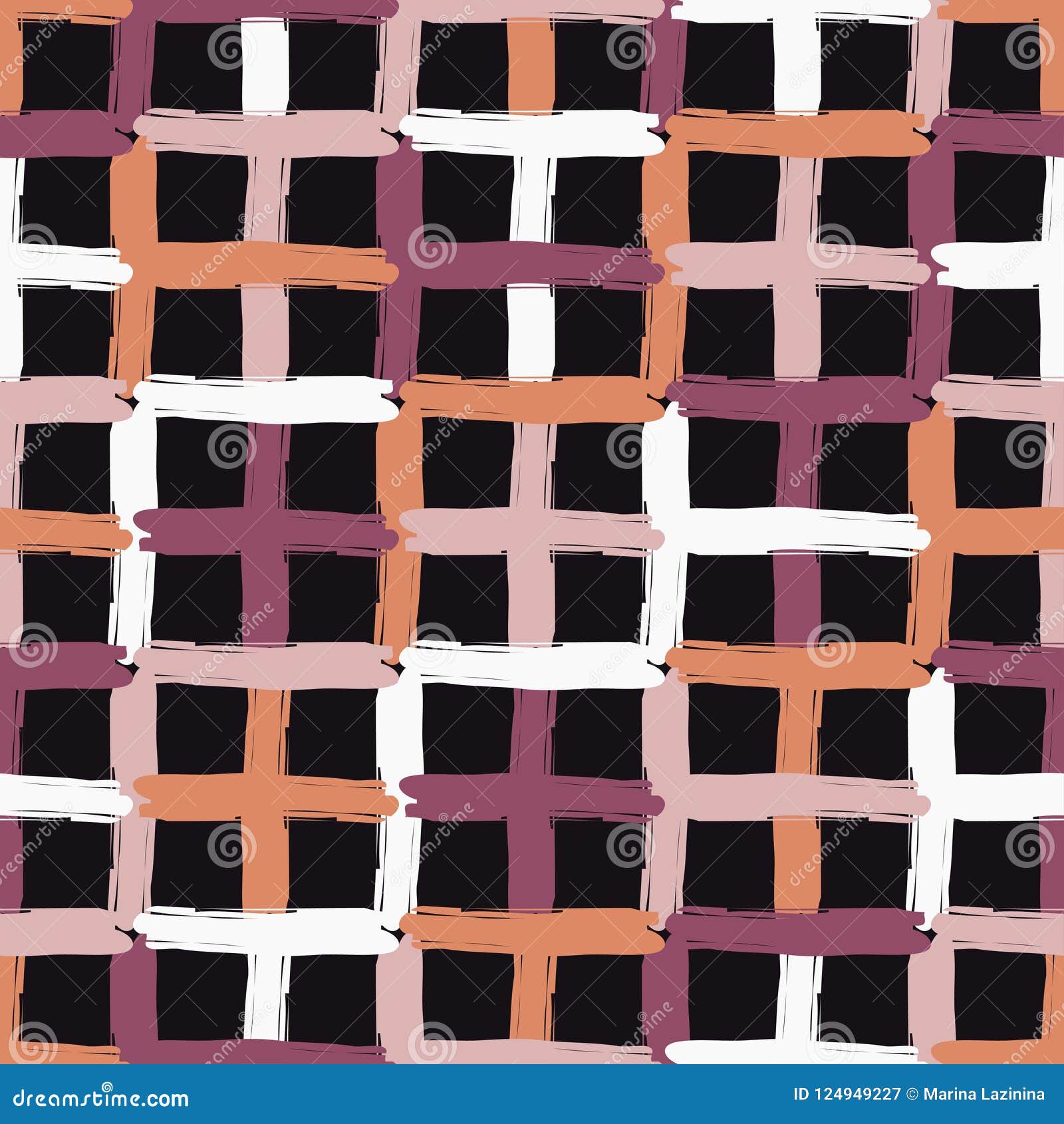 Seamless Abstract Geometric Pattern. Mosaic Texture. Brushwork. Hand ...