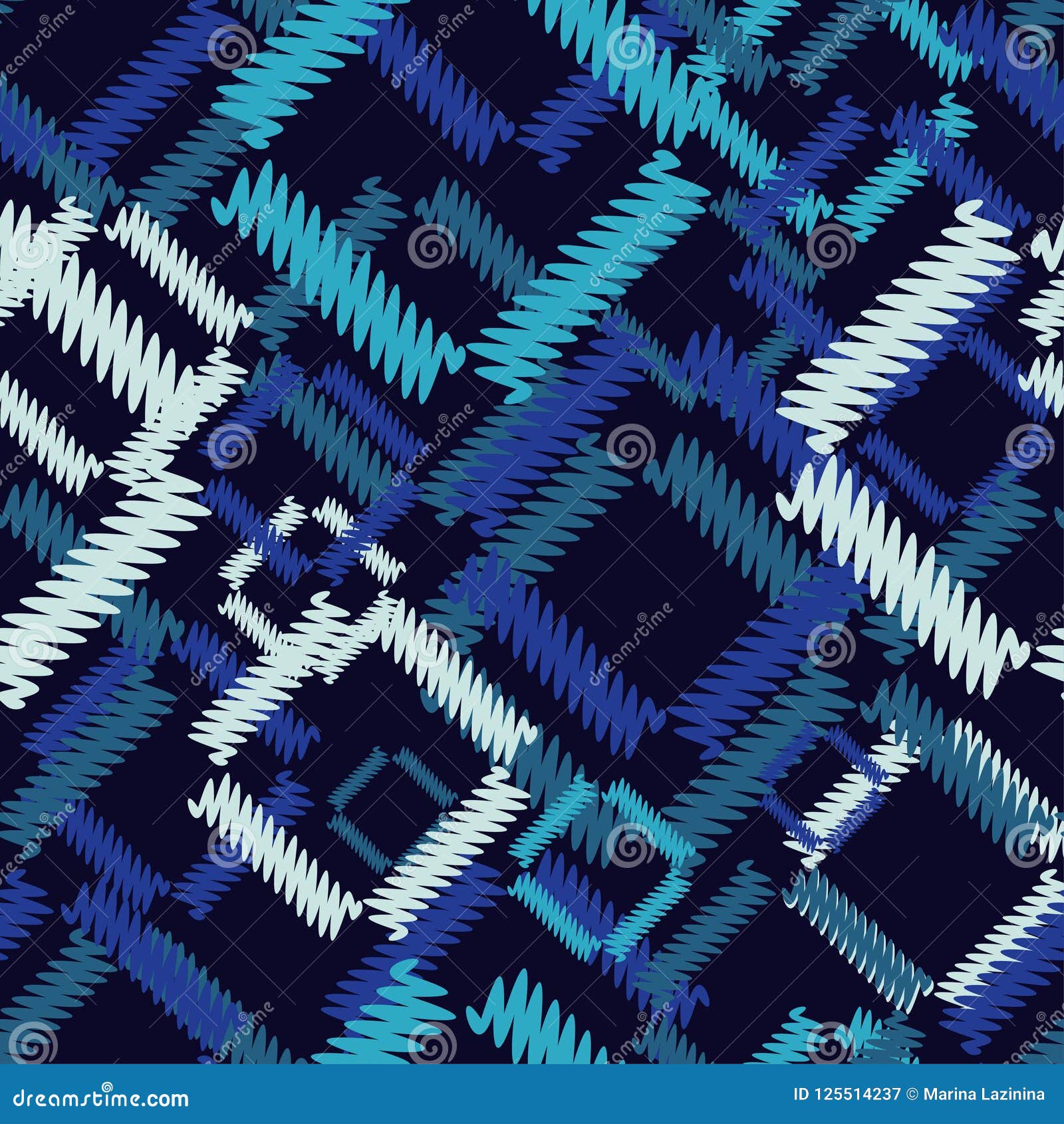 Seamless Abstract Geometric Pattern. Mosaic Texture. Brushwork. Hand ...