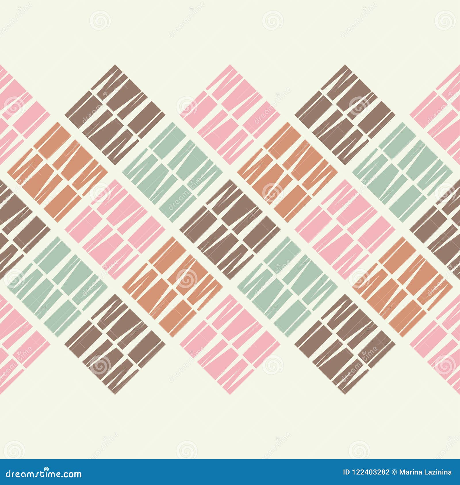 Seamless Abstract Geometric Pattern. Mosaic Texture. Brushwork. Hand ...