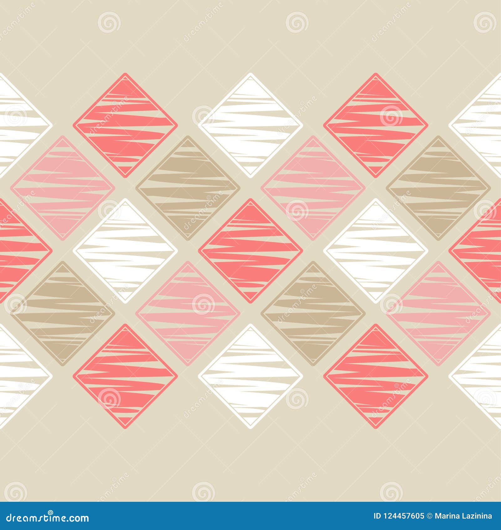 Seamless Abstract Geometric Pattern. Mosaic Texture. Brushwork. Hand ...