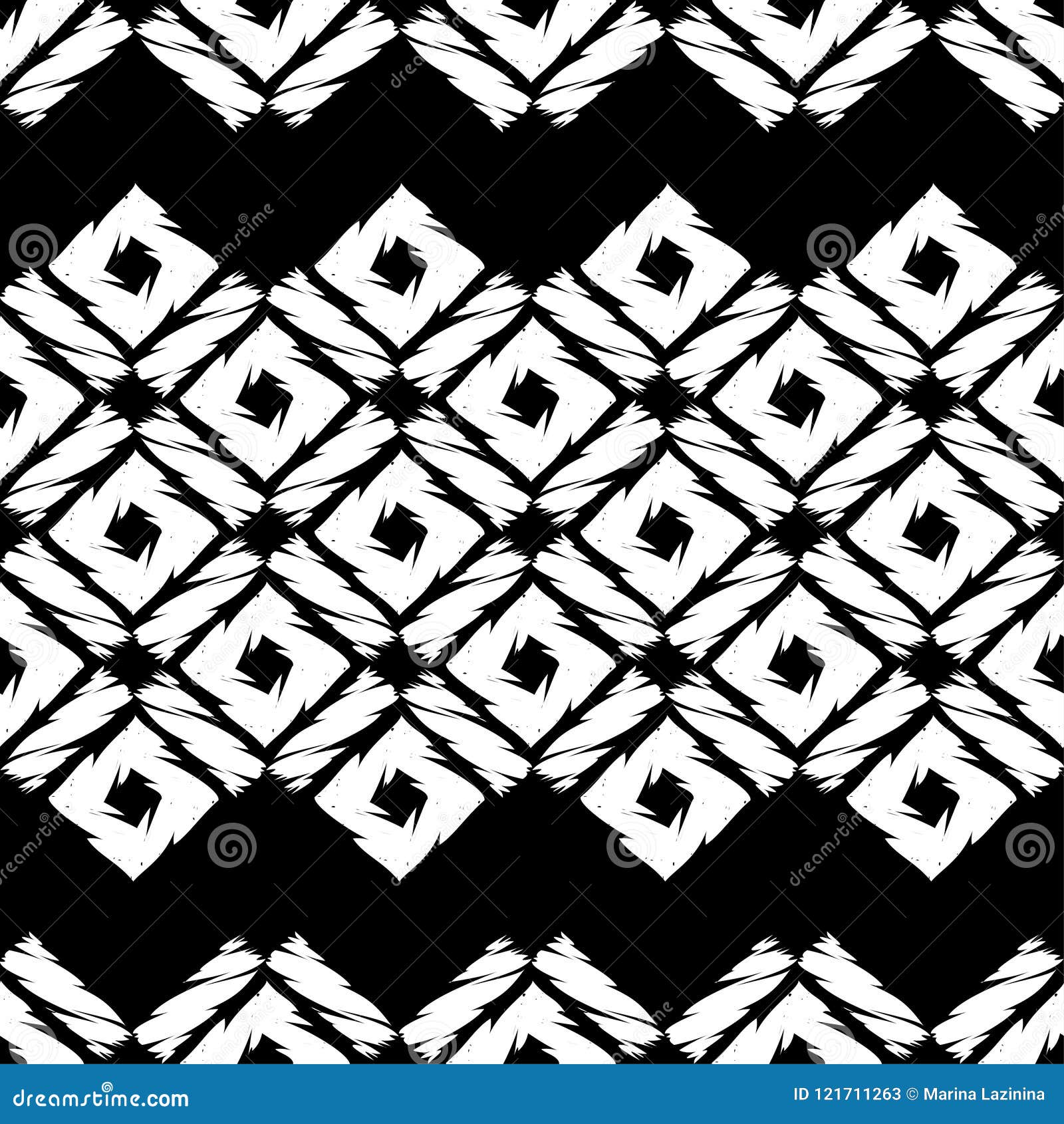 Seamless Abstract Geometric Pattern. Mosaic Texture. Brushwork. Hand ...