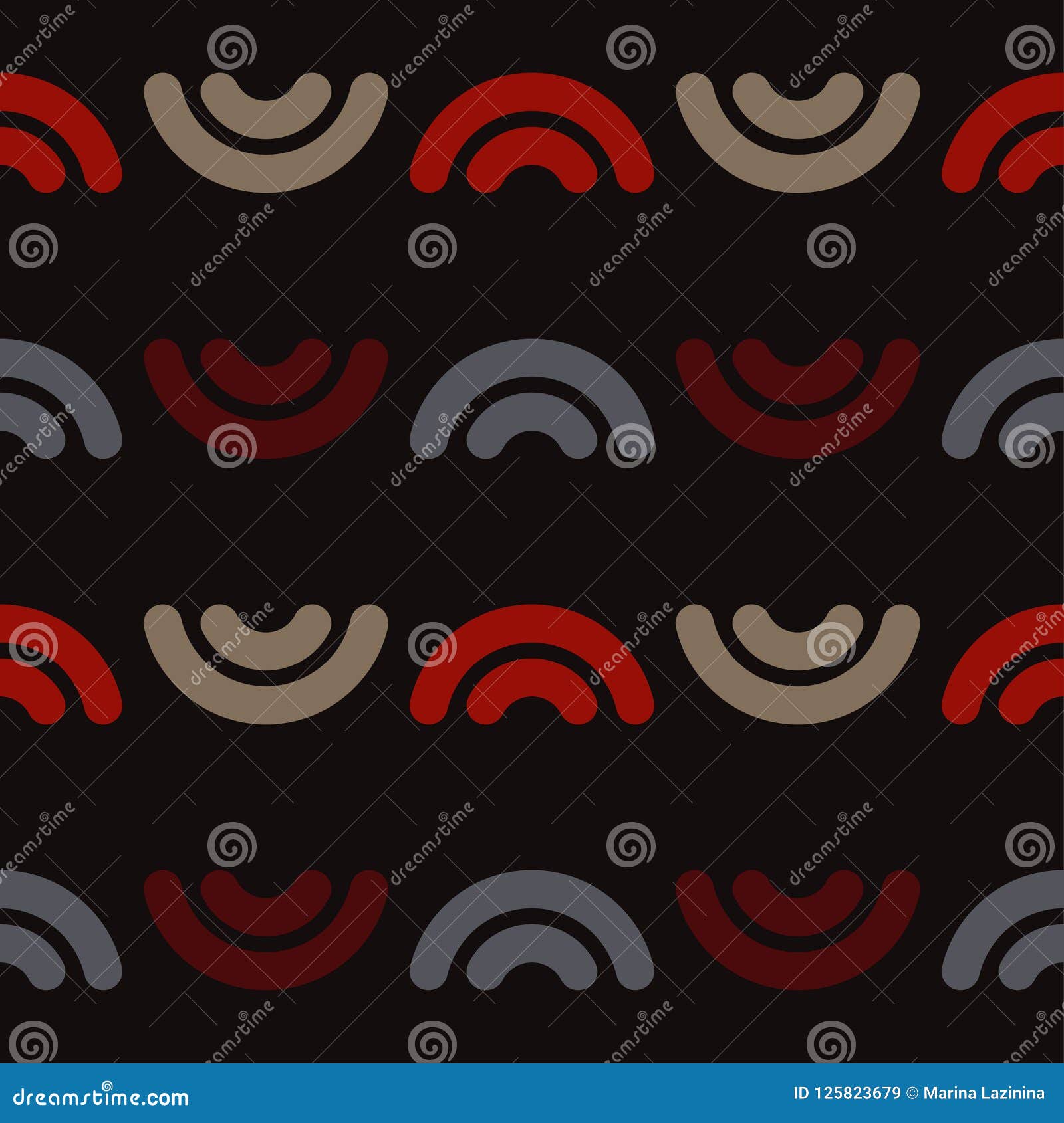 Seamless Abstract Geometric Pattern. Mosaic Texture. Semicircle. Wave ...